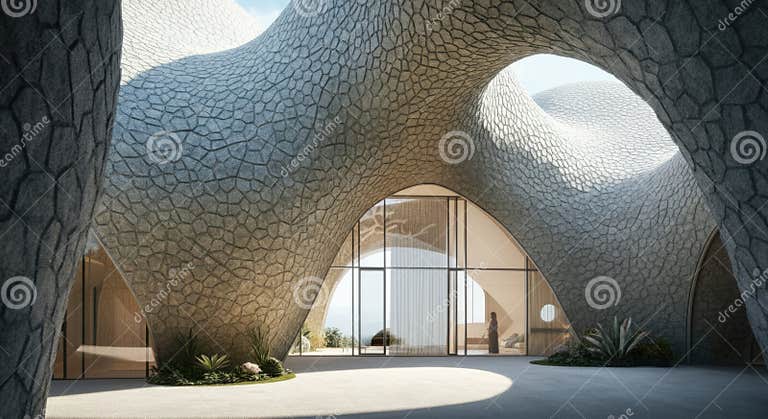 Organic Architectural Design with Modern Textured Dome Structures and ...