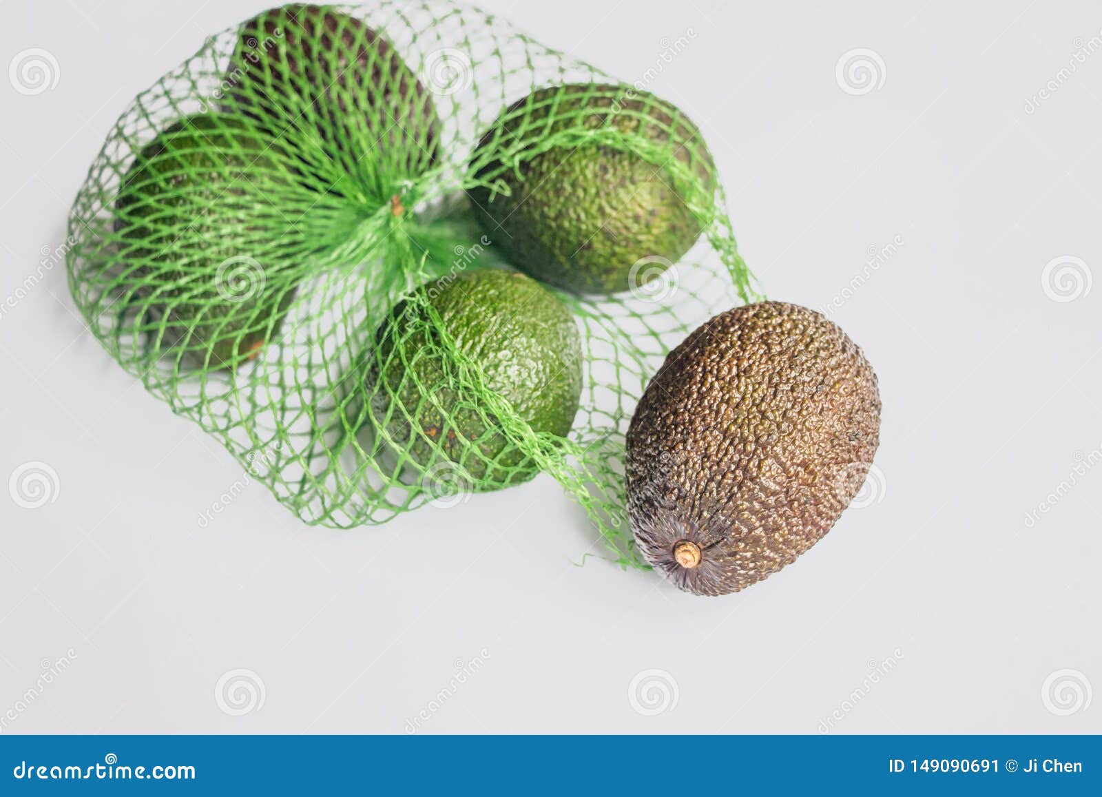 Organic Avocado in Mesh Bag Stock Image - Image of avocados, exotic ...