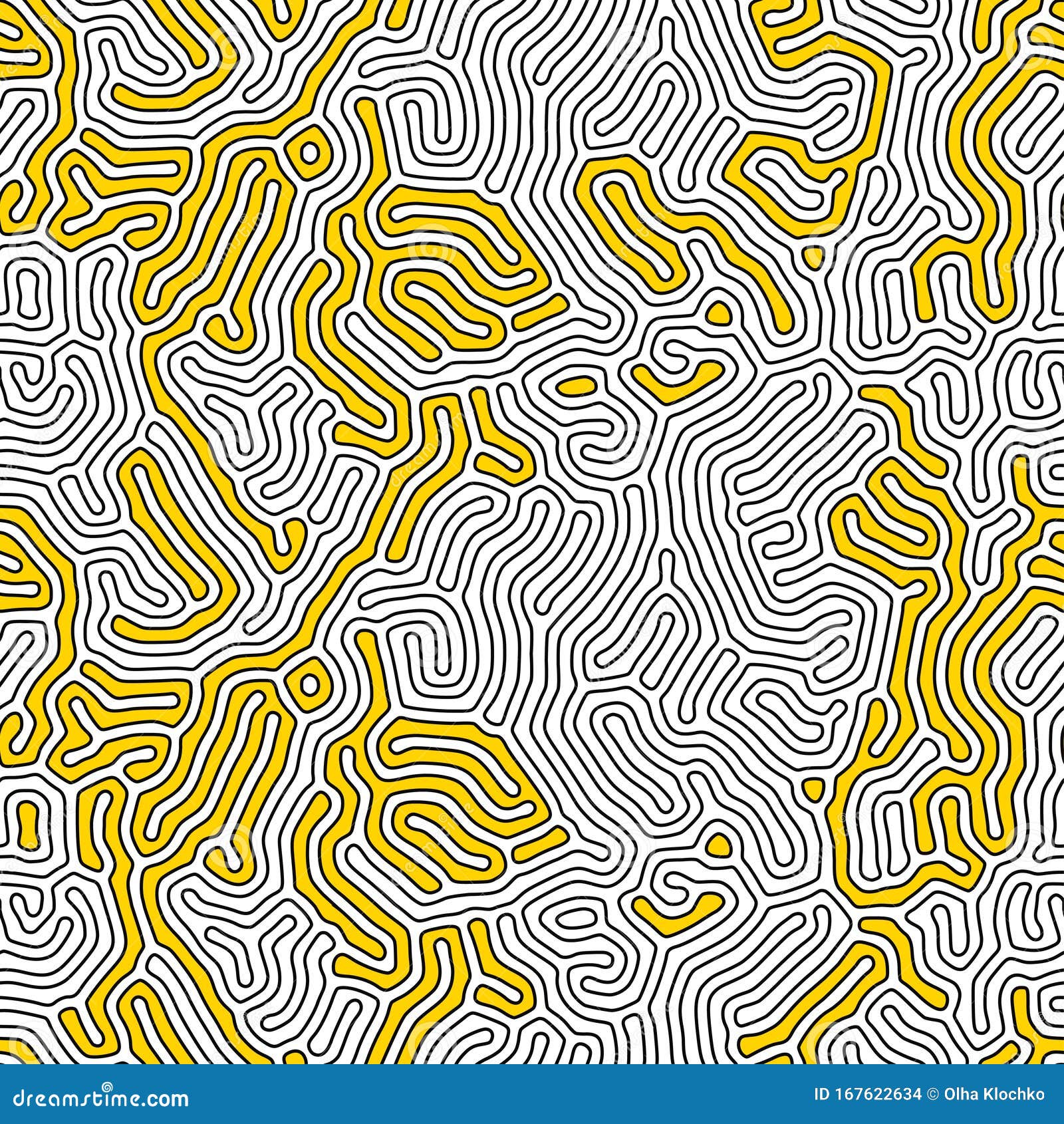 Organic Background with Rounded Lines. Diffusion Reaction Seamless ...