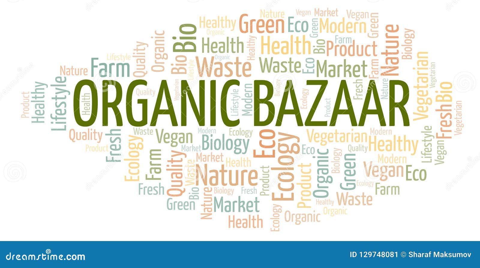 Organic Bazaar word cloud. stock illustration. Illustration of bubble ...