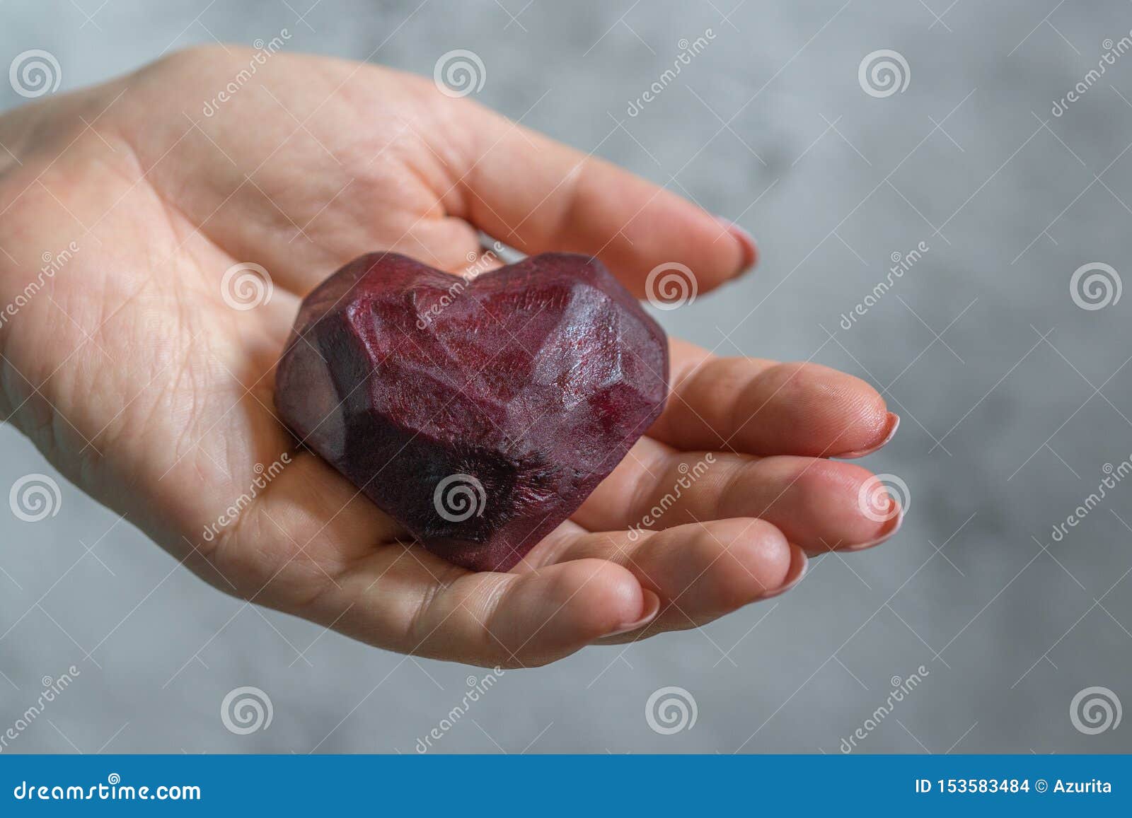 Beet heart in a hand stock photo. Image of vegan, food - 153583484