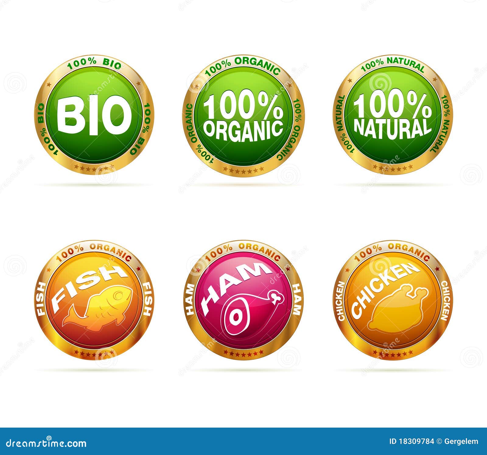 Organic and bio badge set stock vector. Illustration of environment ...