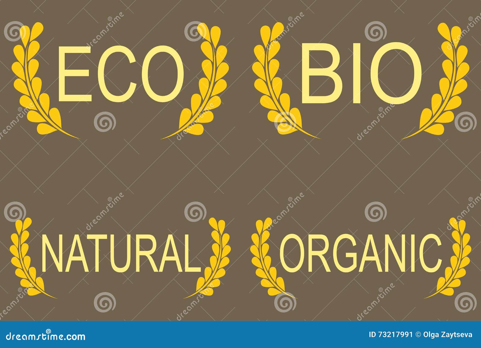 Organic, Bio, Eco Natural Set. Stock Illustration - Illustration of ...