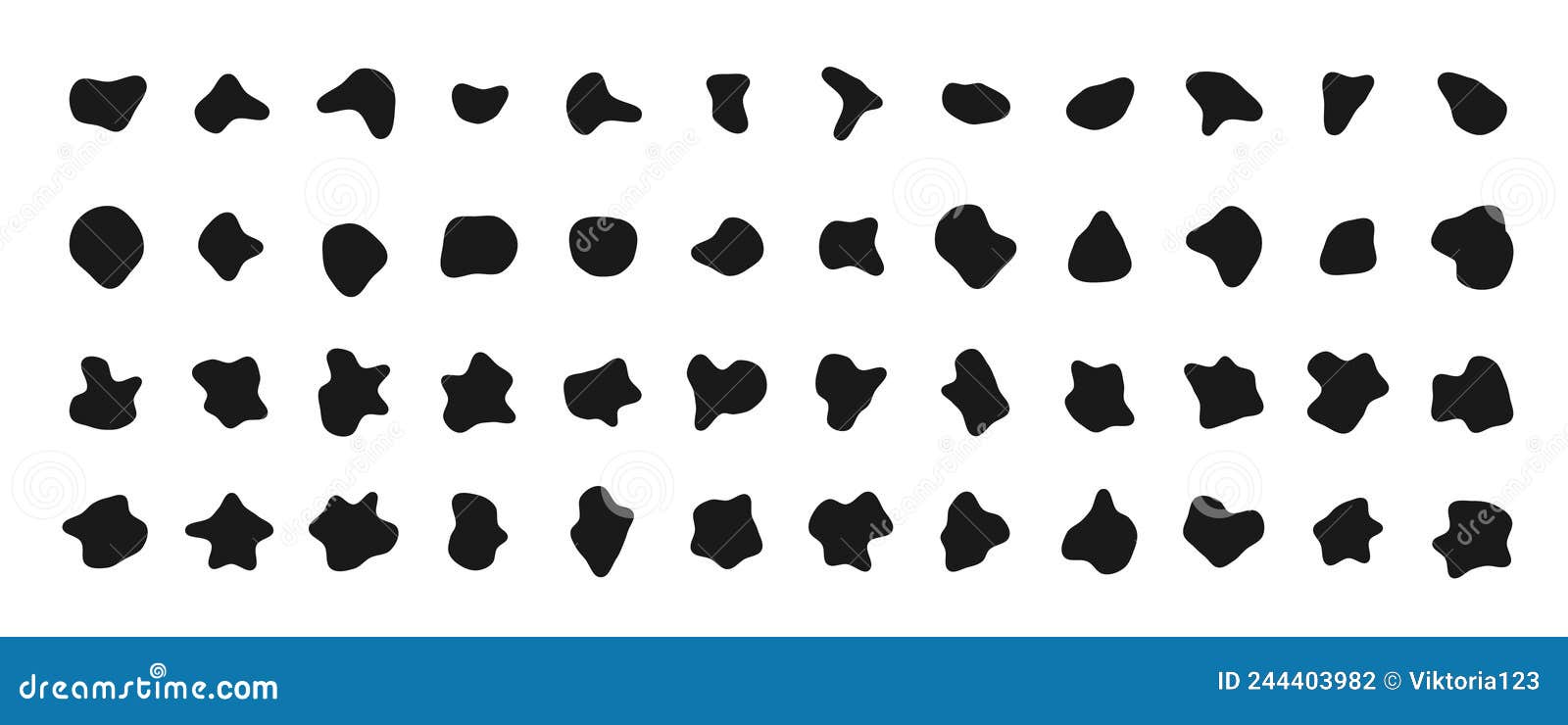 Organic Blob Shape, Fluid Irregular Big Bubble Set, Abstract Pebble ...