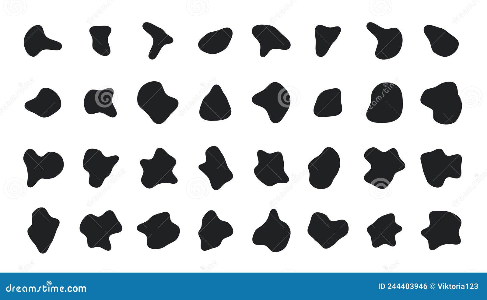 Organic Blob Shape, Fluid Irregular Bubble Set, Random Pebble Form ...