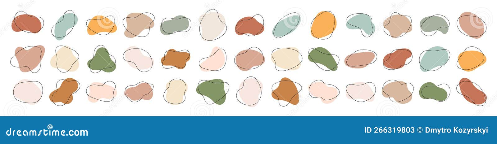 Organic Blotch Shape. Liquid Shape Elements. Set of Modern Graphic ...