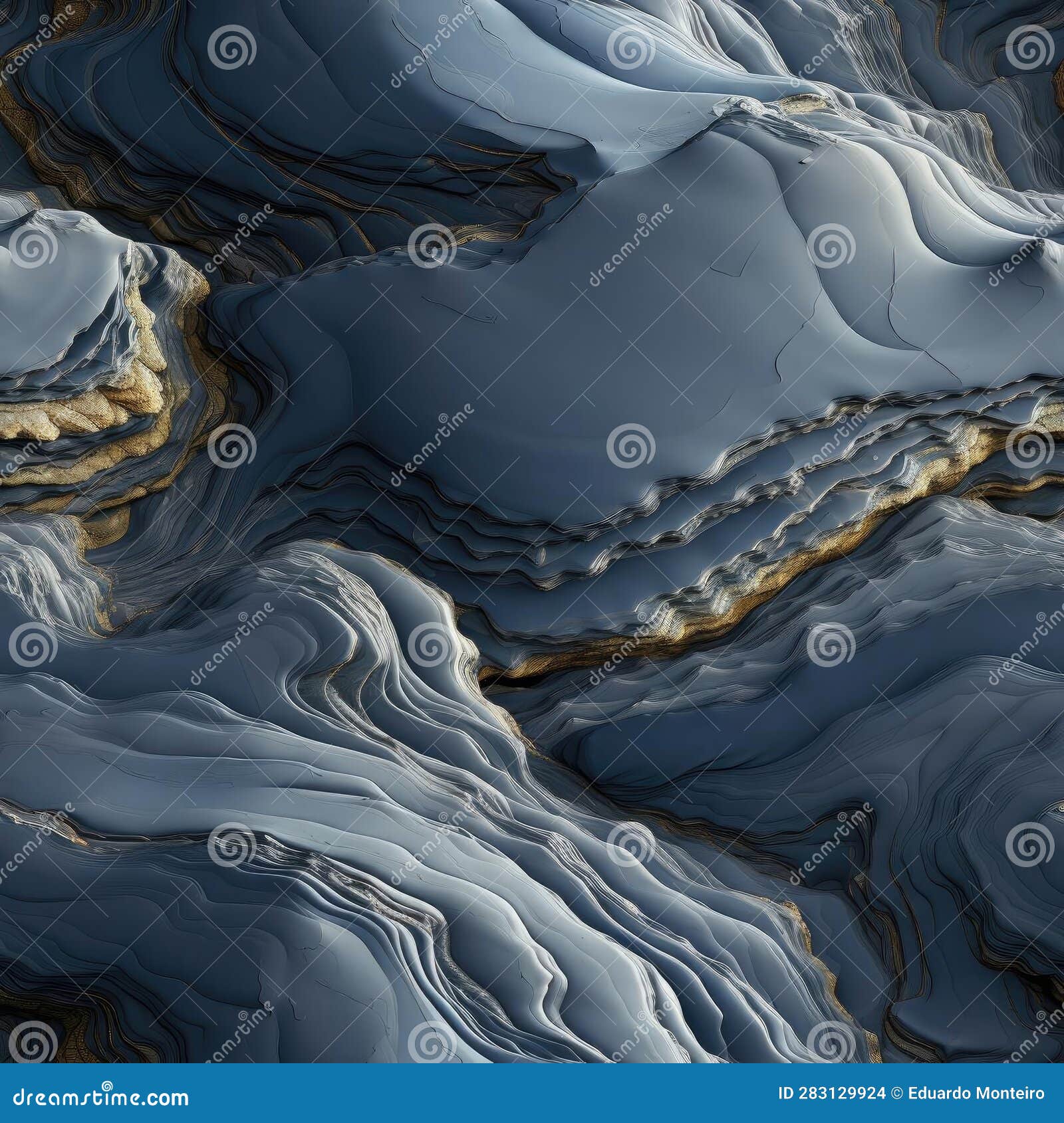 Organic Blue and Gold Textures Create Mystical Landscapes (tiled) Stock ...