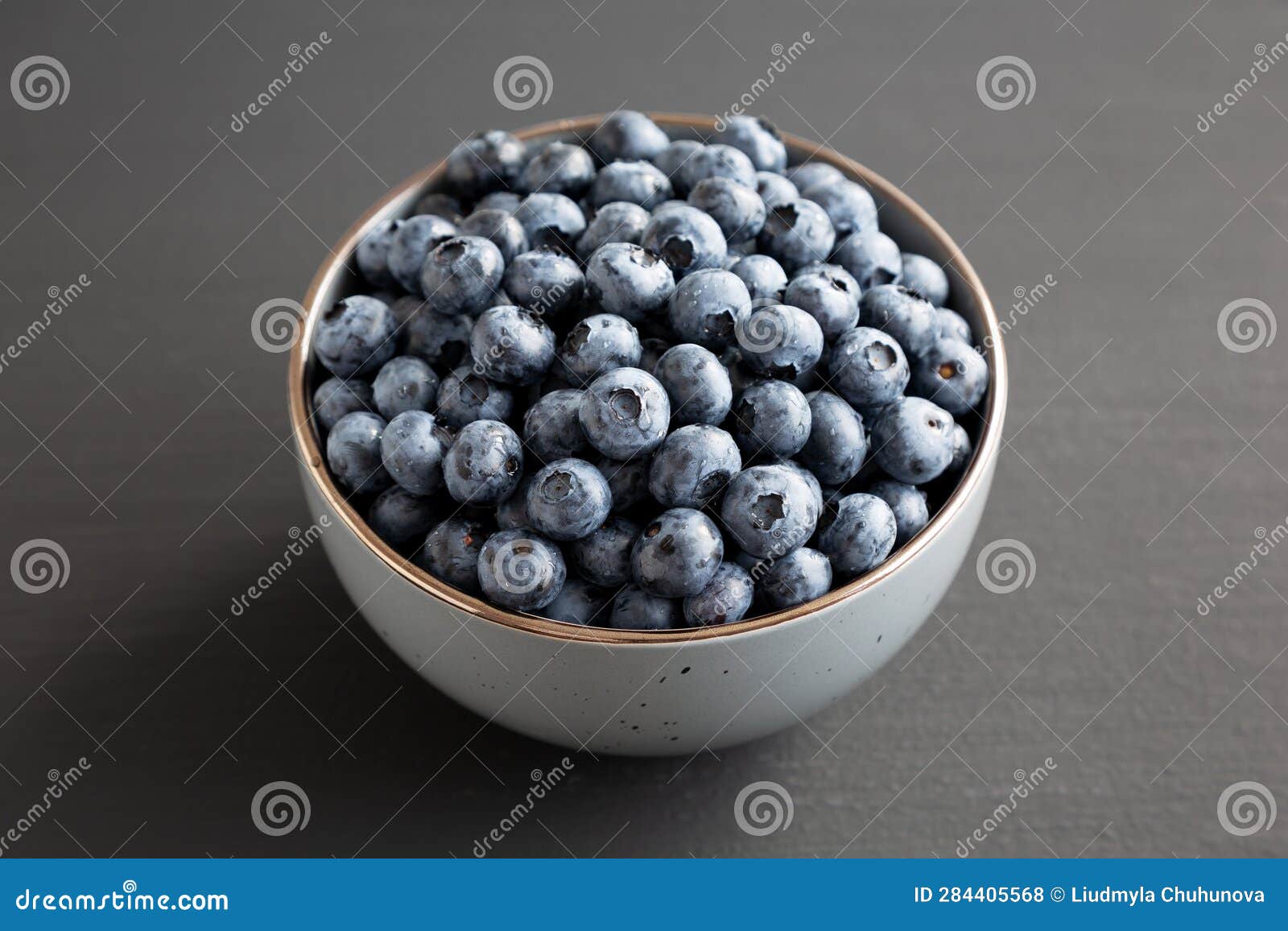 Organic Blueberries in a Bowl, Side View Stock Photo - Image of food ...