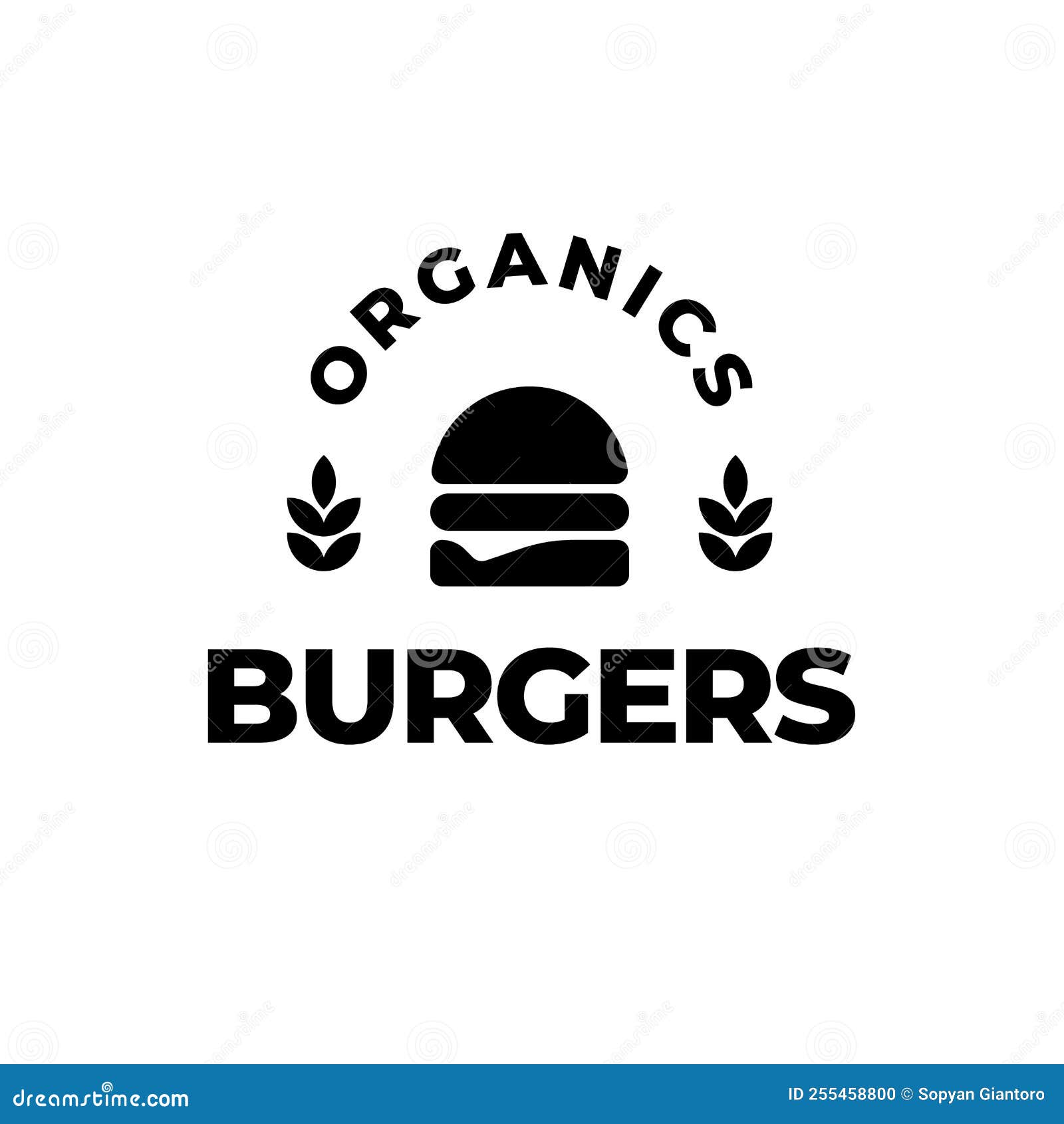 Organic Burger Logo Design Concept Stock Vector - Illustration of ...