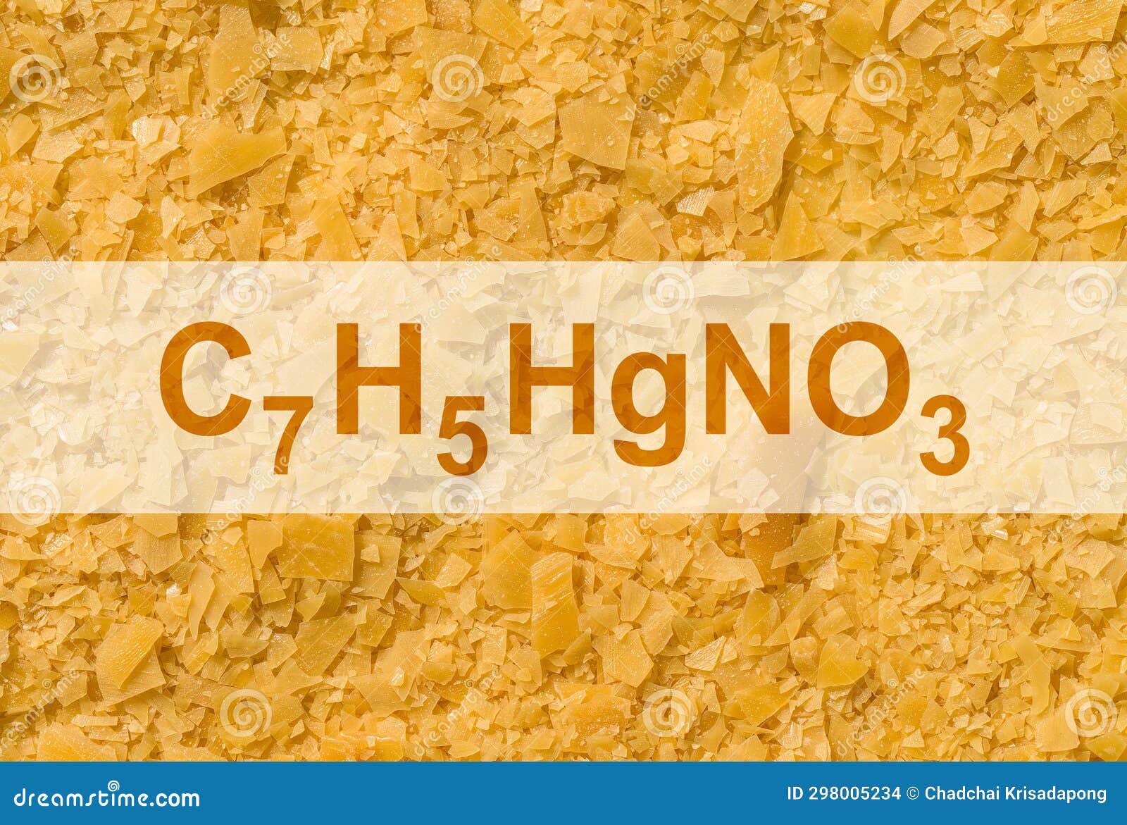 Organic Carnauba Wax Flake with Molecular Structure C7H5HgNO3 Stock ...