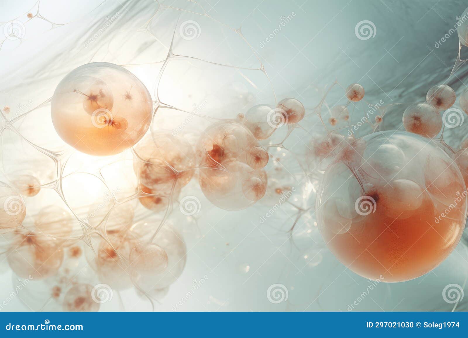 Organic Cells Background, Microscopic View, Intercellular Connections ...