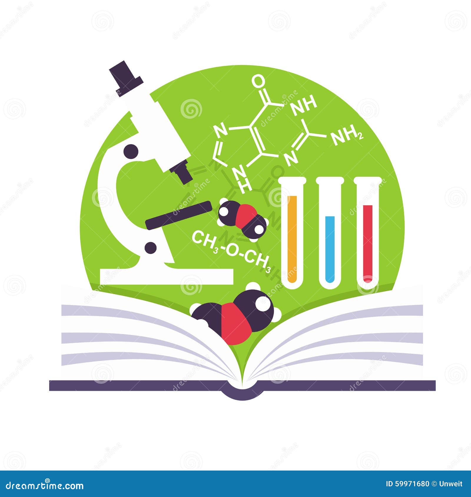 Organic Chemistry Emblem stock vector. Illustration of science - 59971680