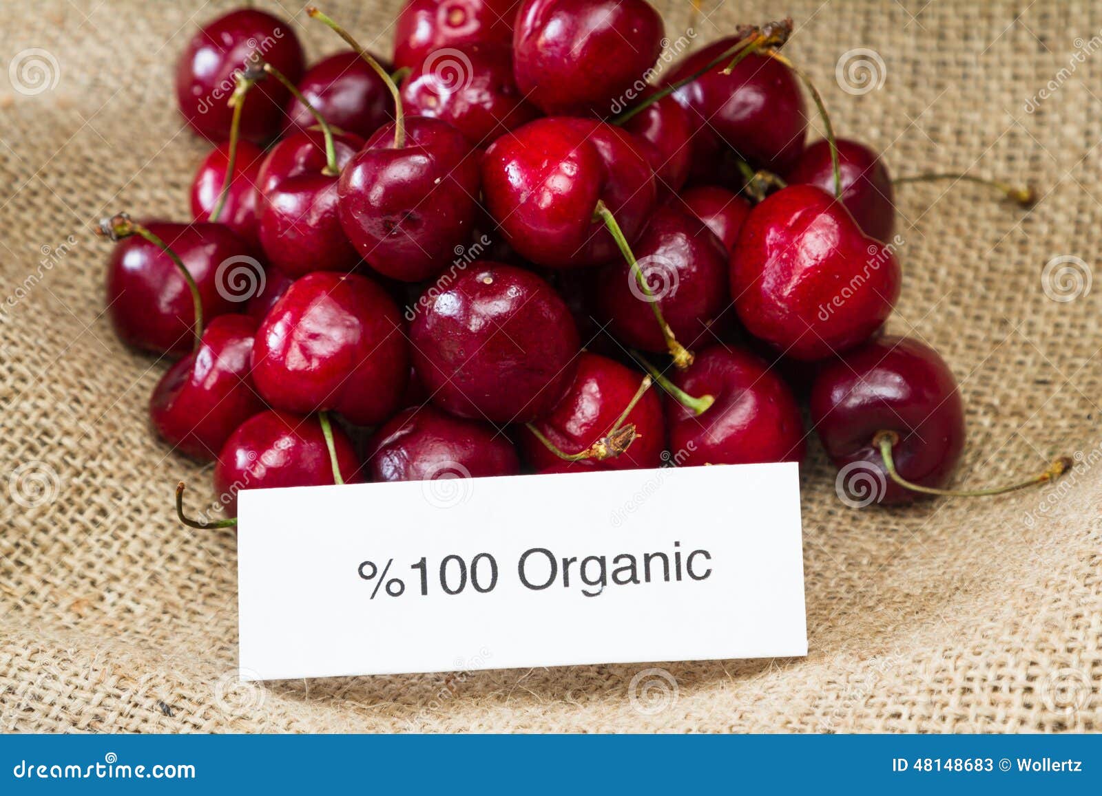 Organic cherries stock image. Image of labeling, decide - 48148683