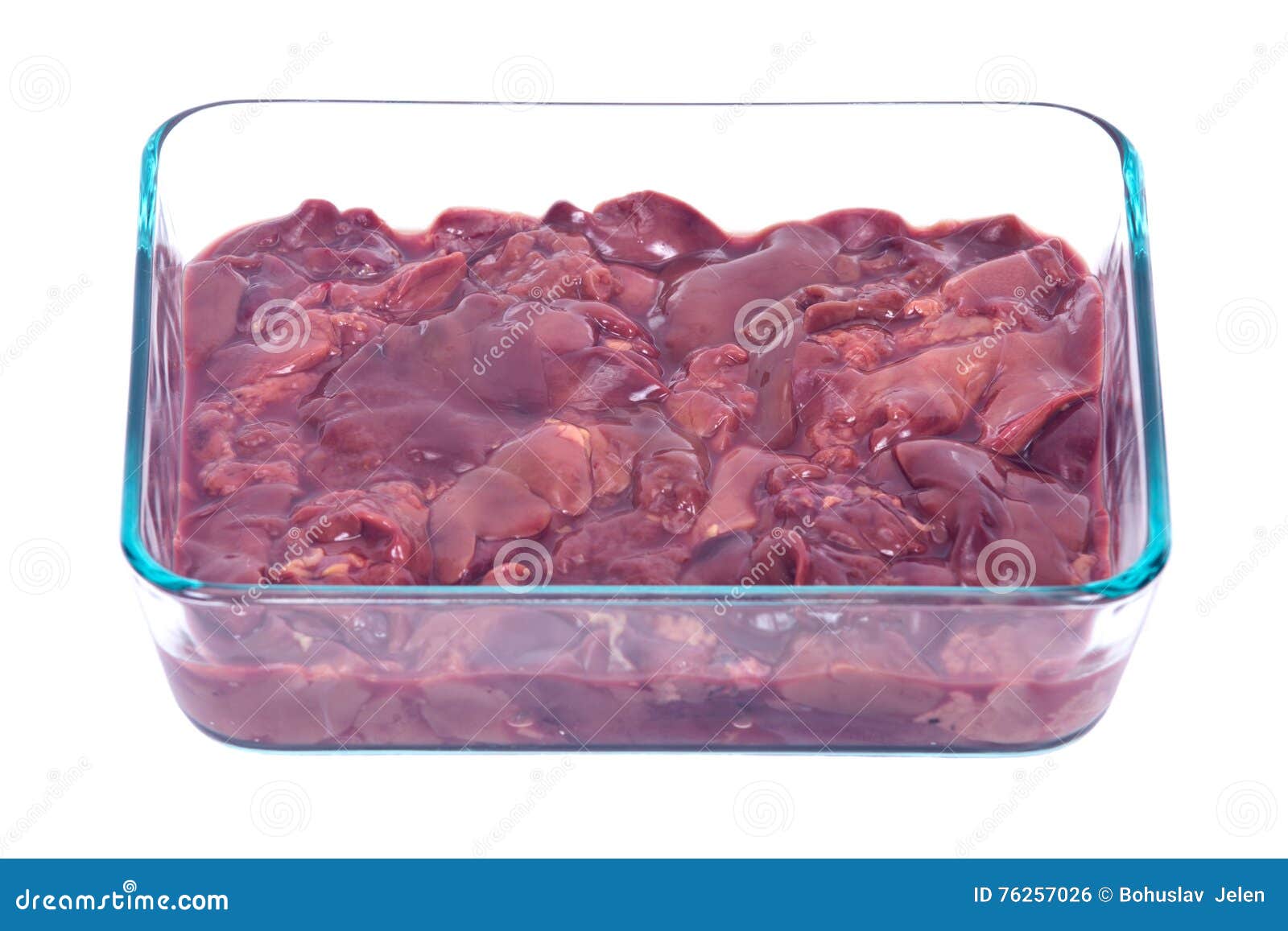 Organic Chicken Liver in Glass Container Stock Photo - Image of kitchen ...