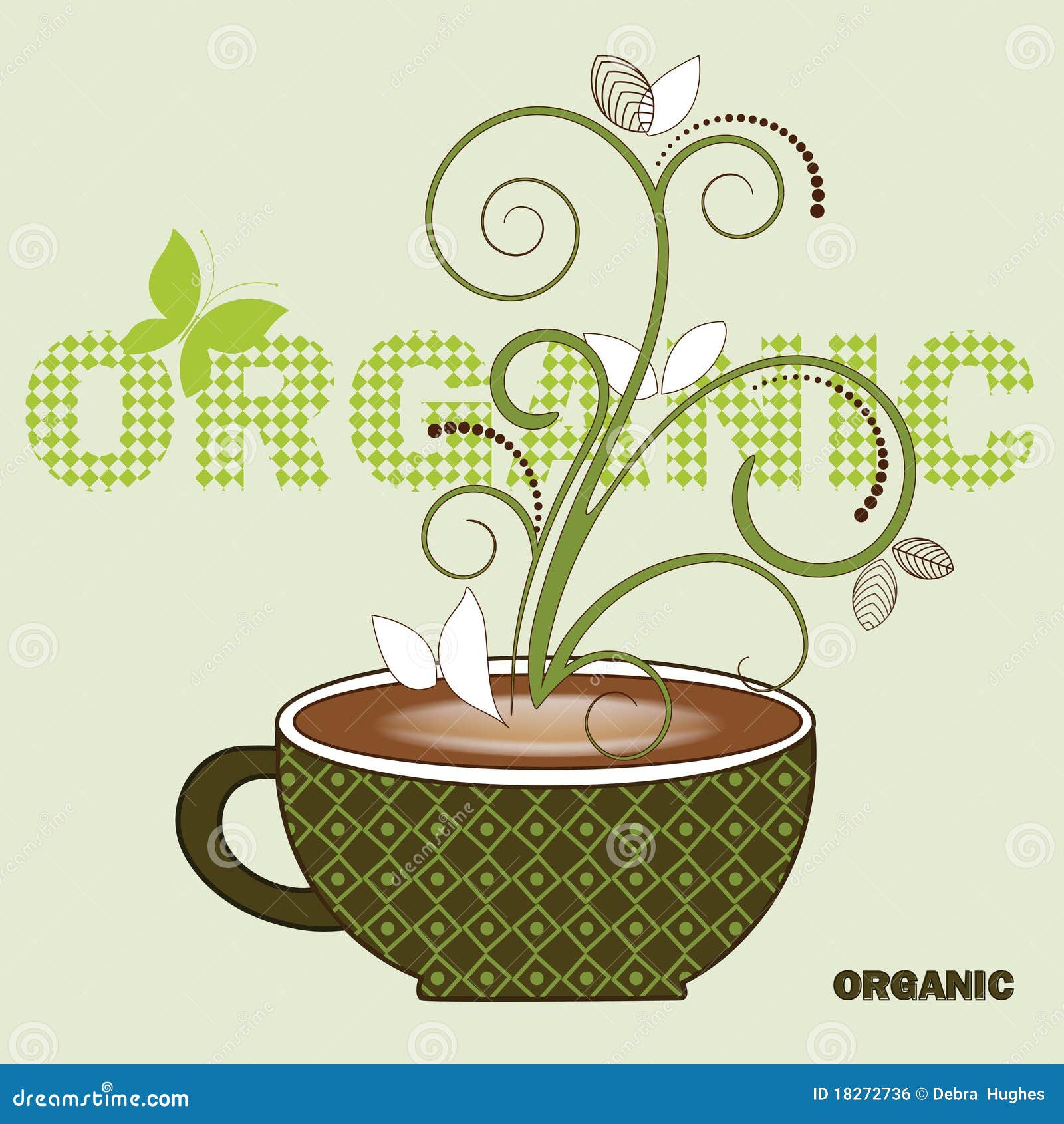 Organic coffee stock vector. Illustration of certified - 18272736