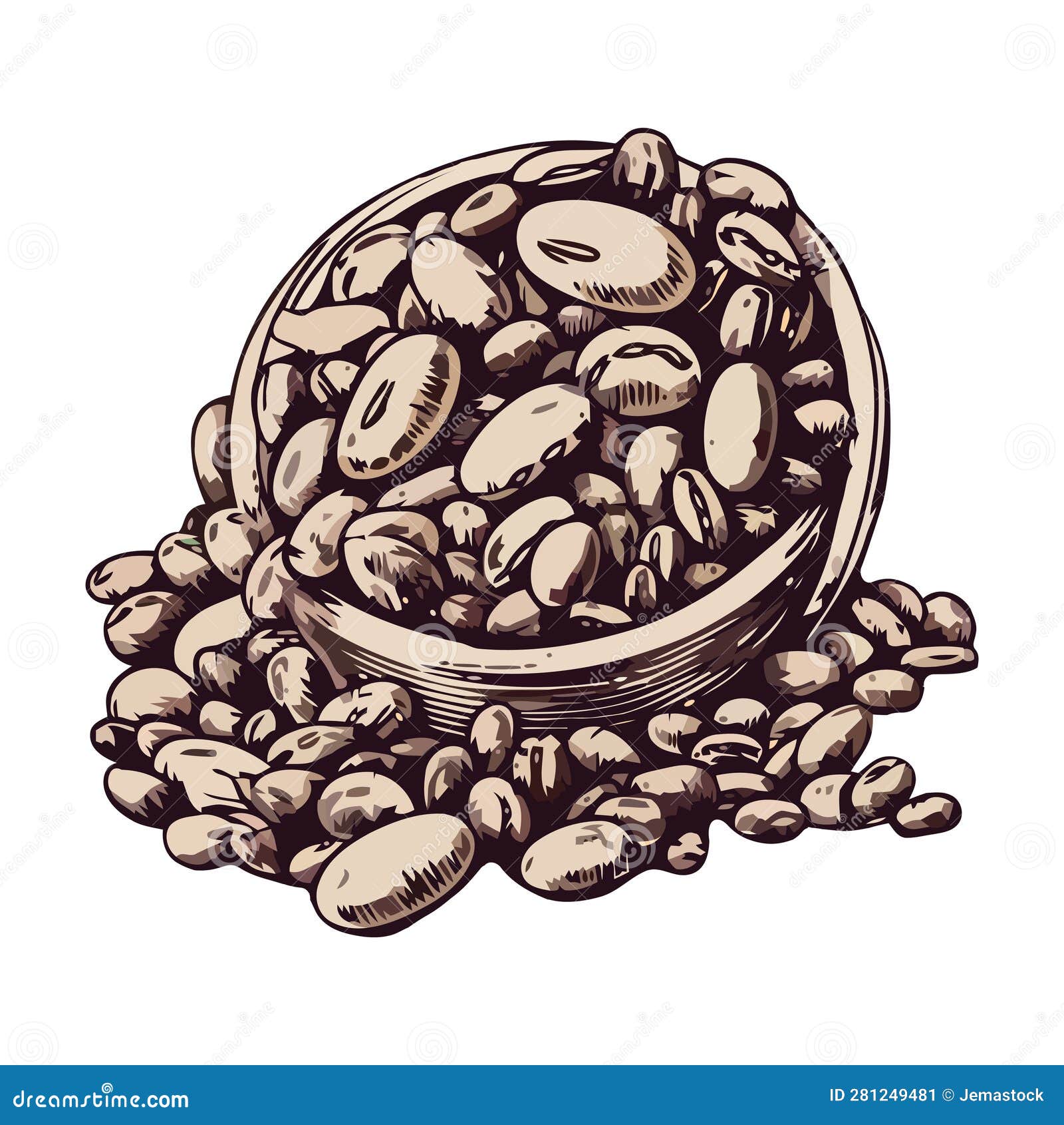 Organic Coffee Bean Illustration Icon Stock Vector - Illustration of ...
