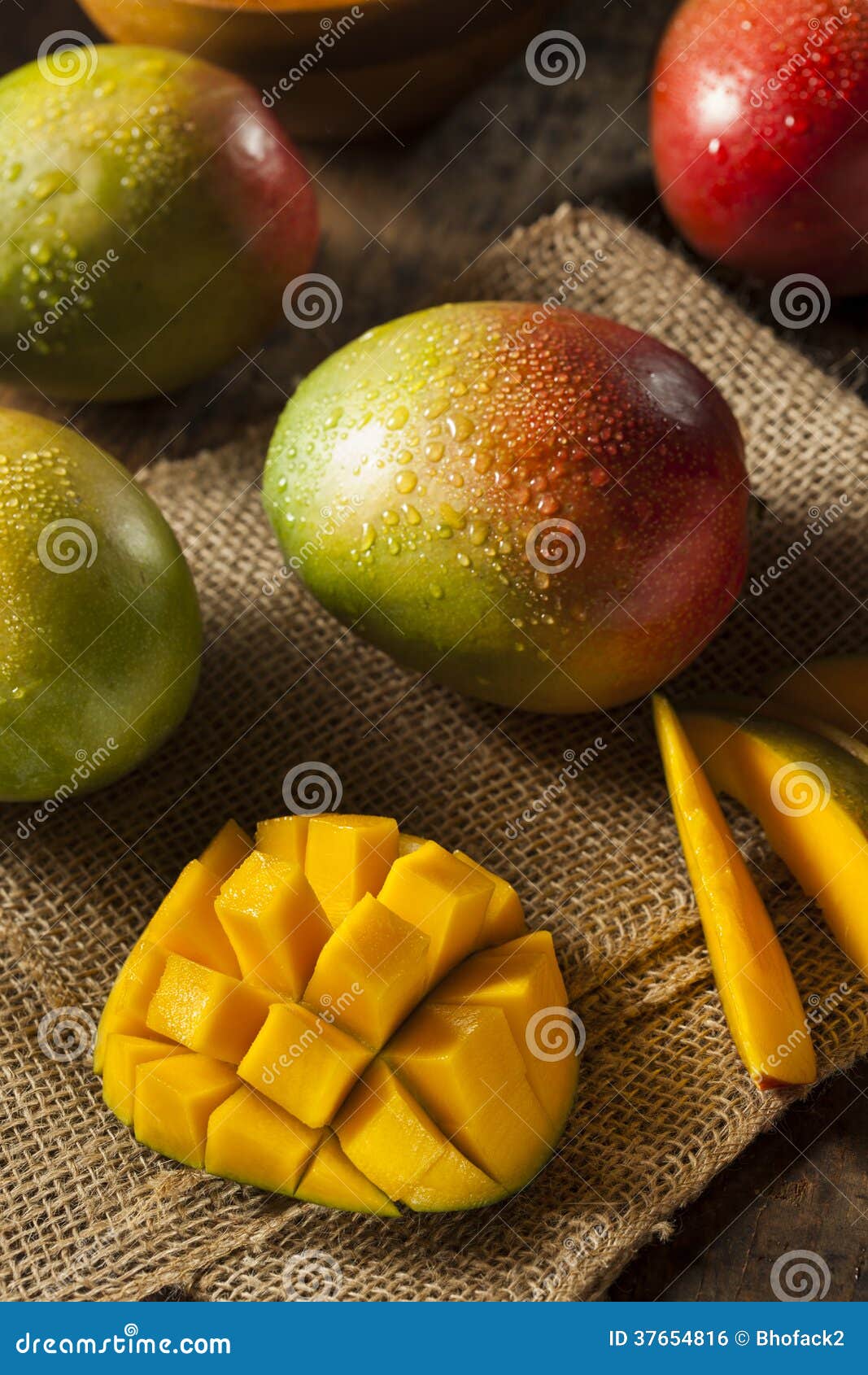 Organic Colorful Ripe Mangos Stock Photo - Image of slice, exotic: 37654816