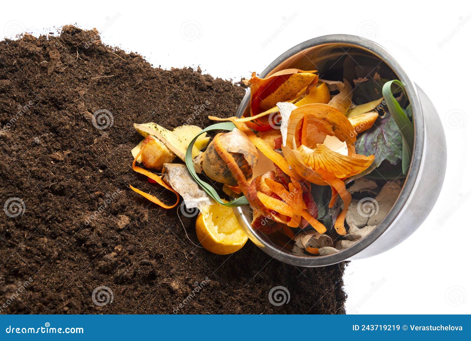The Organic Compost - Biodegradable Kitchen Waste and Soil Stock Image ...