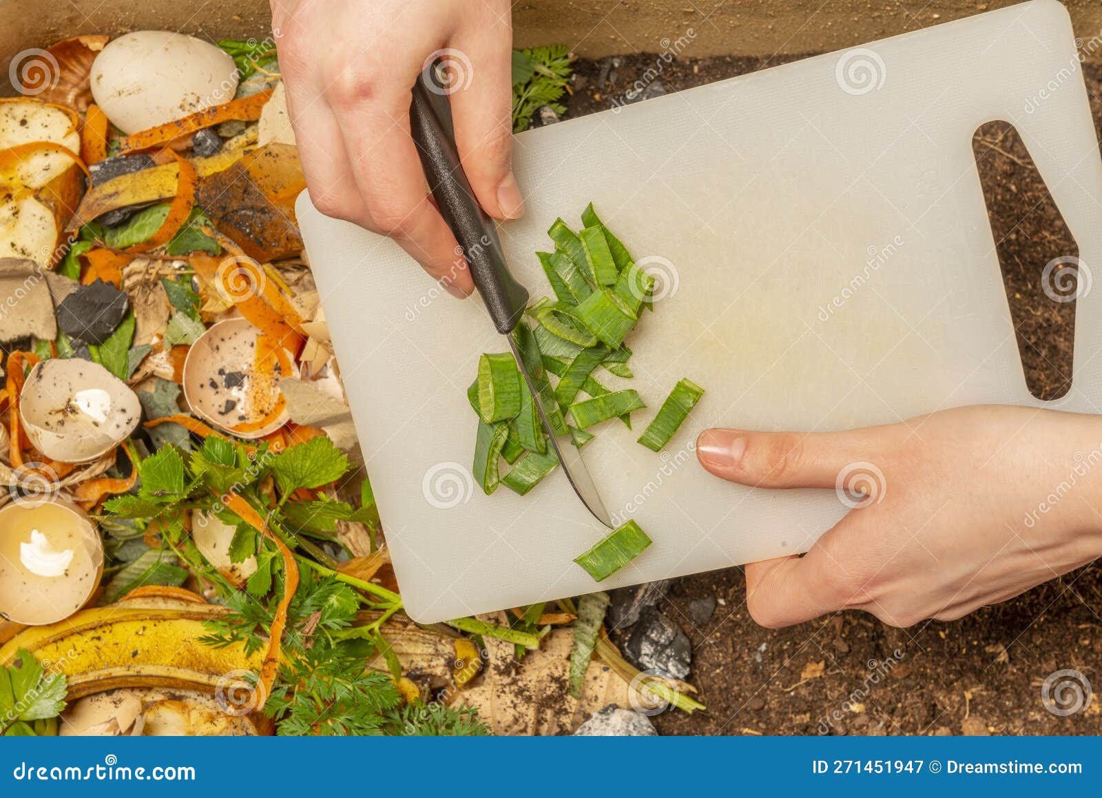 Organic Compost - Biodegradable Kitchen Waste and Soil in Layers in the ...