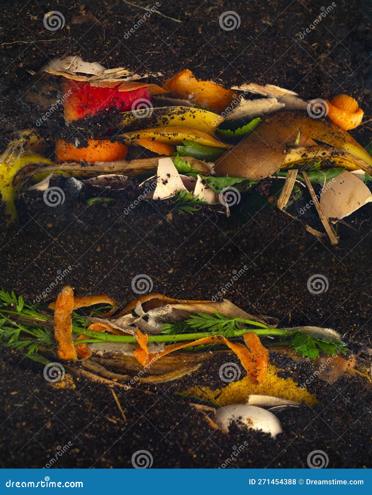 Organic Compost - Biodegradable Kitchen Waste and Soil in Layers in the ...