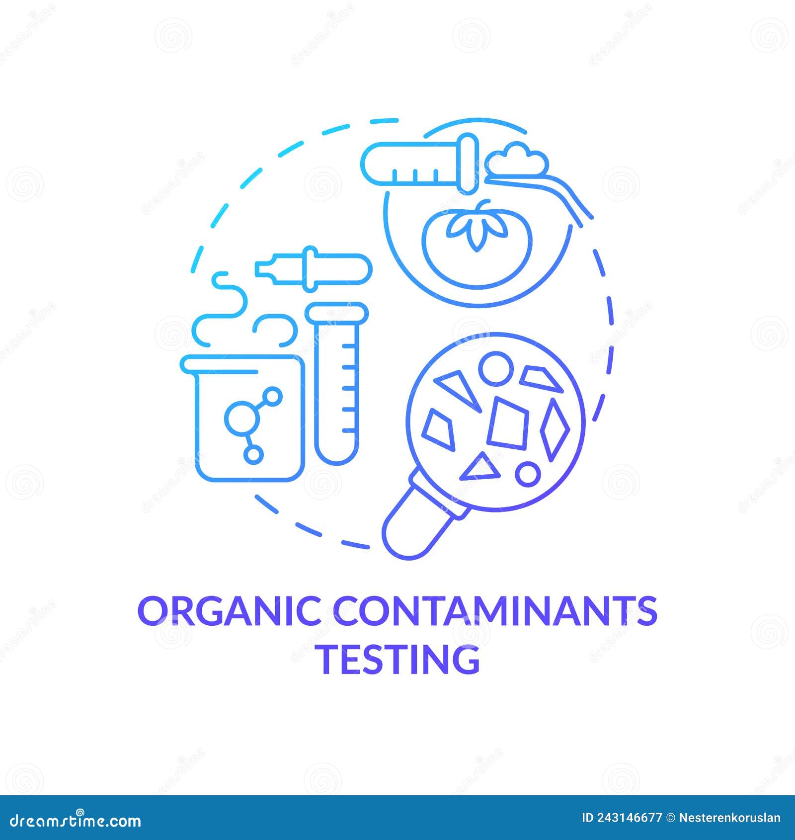 Organic Contaminants Testing Blue Gradient Concept Icon Stock Vector ...