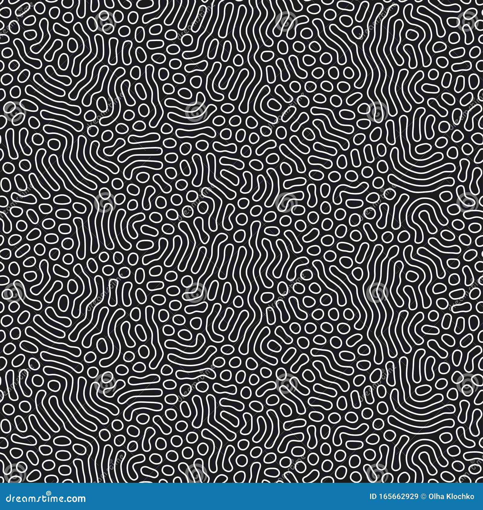 Organic Coral Background with Rounded Lines. Diffusion Reaction ...