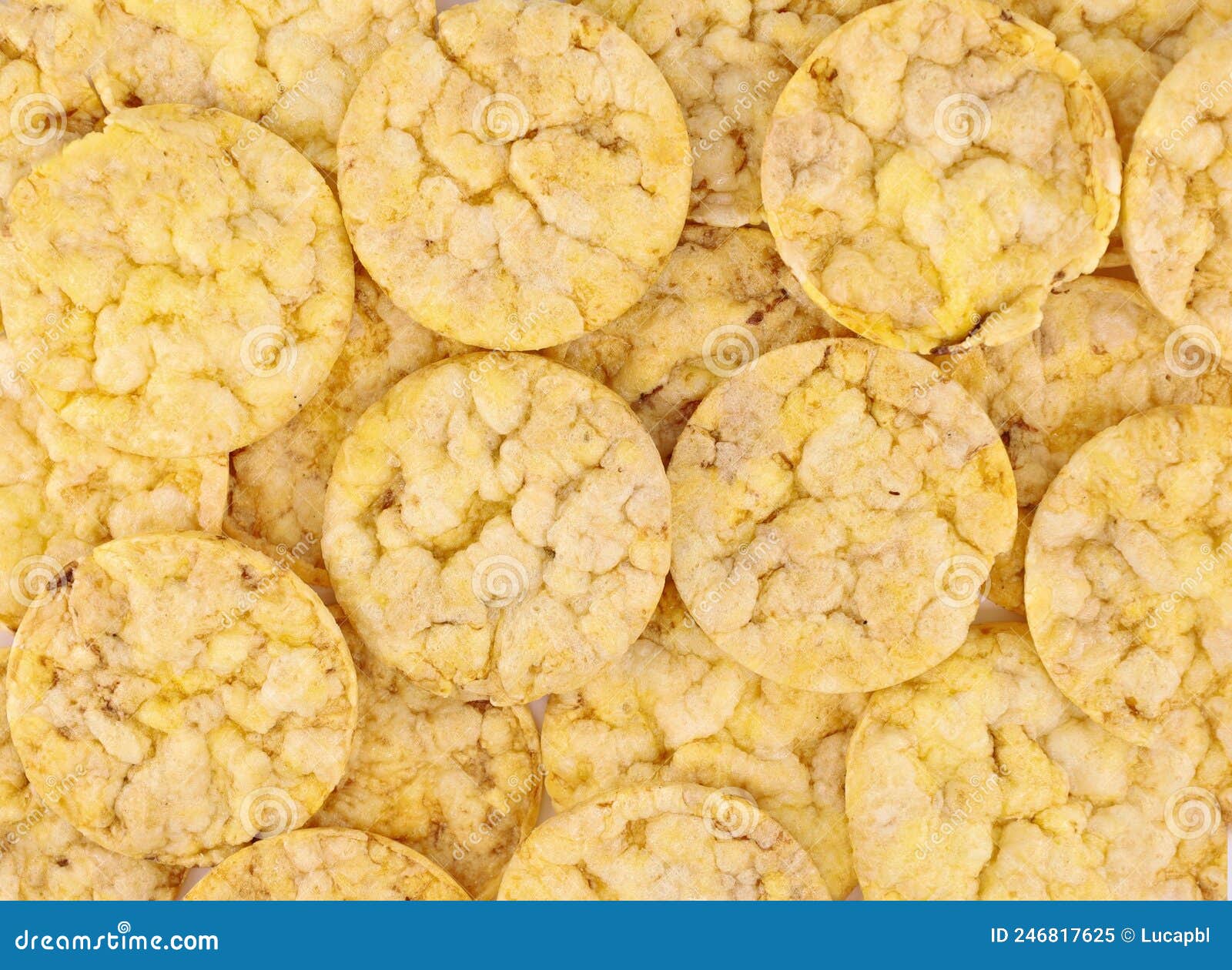 Organic Corn Crackers. Close Up. Full Frame Stock Image - Image of ...