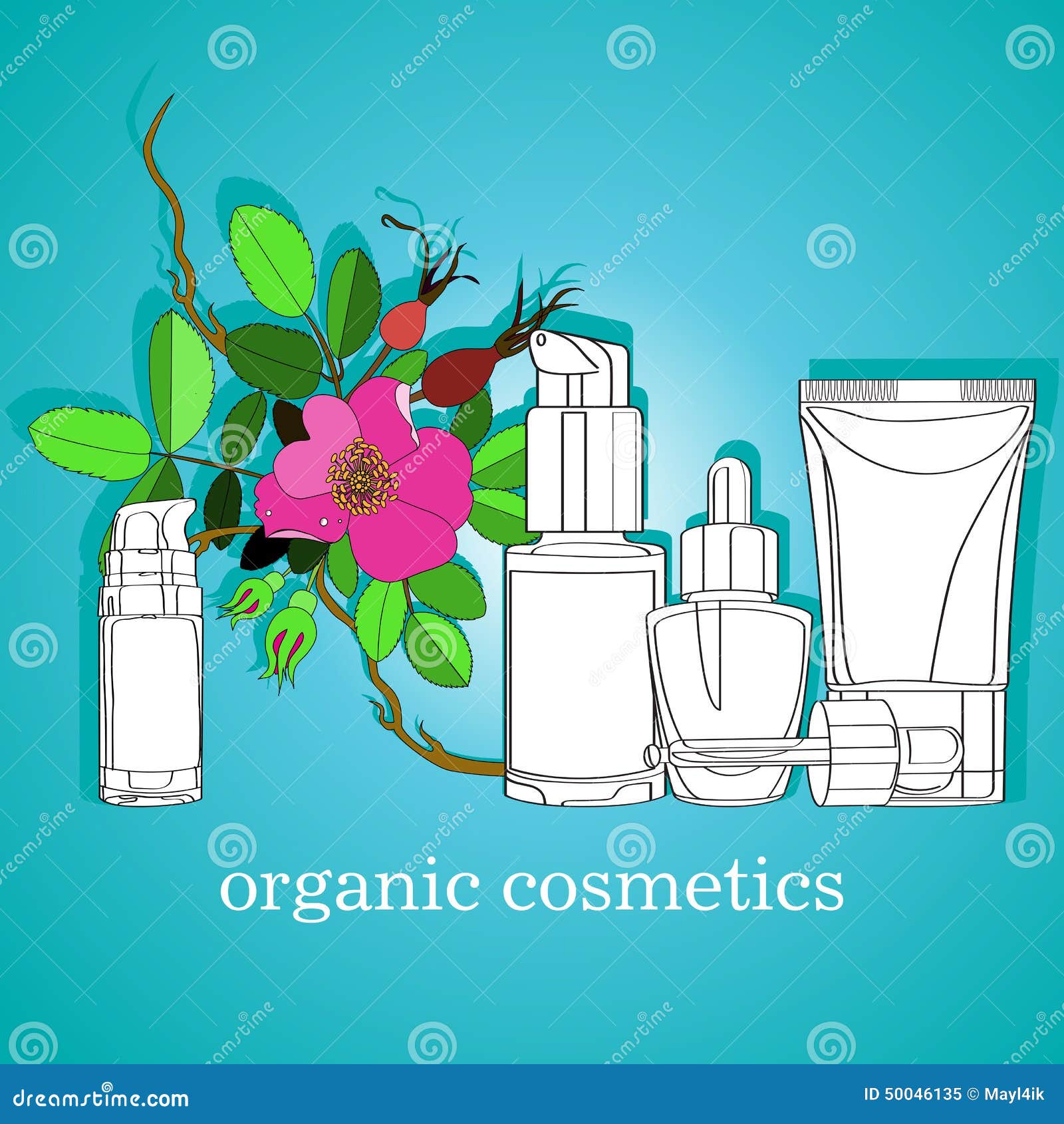 Organic cosmetics stock vector. Illustration of beauty - 50046135