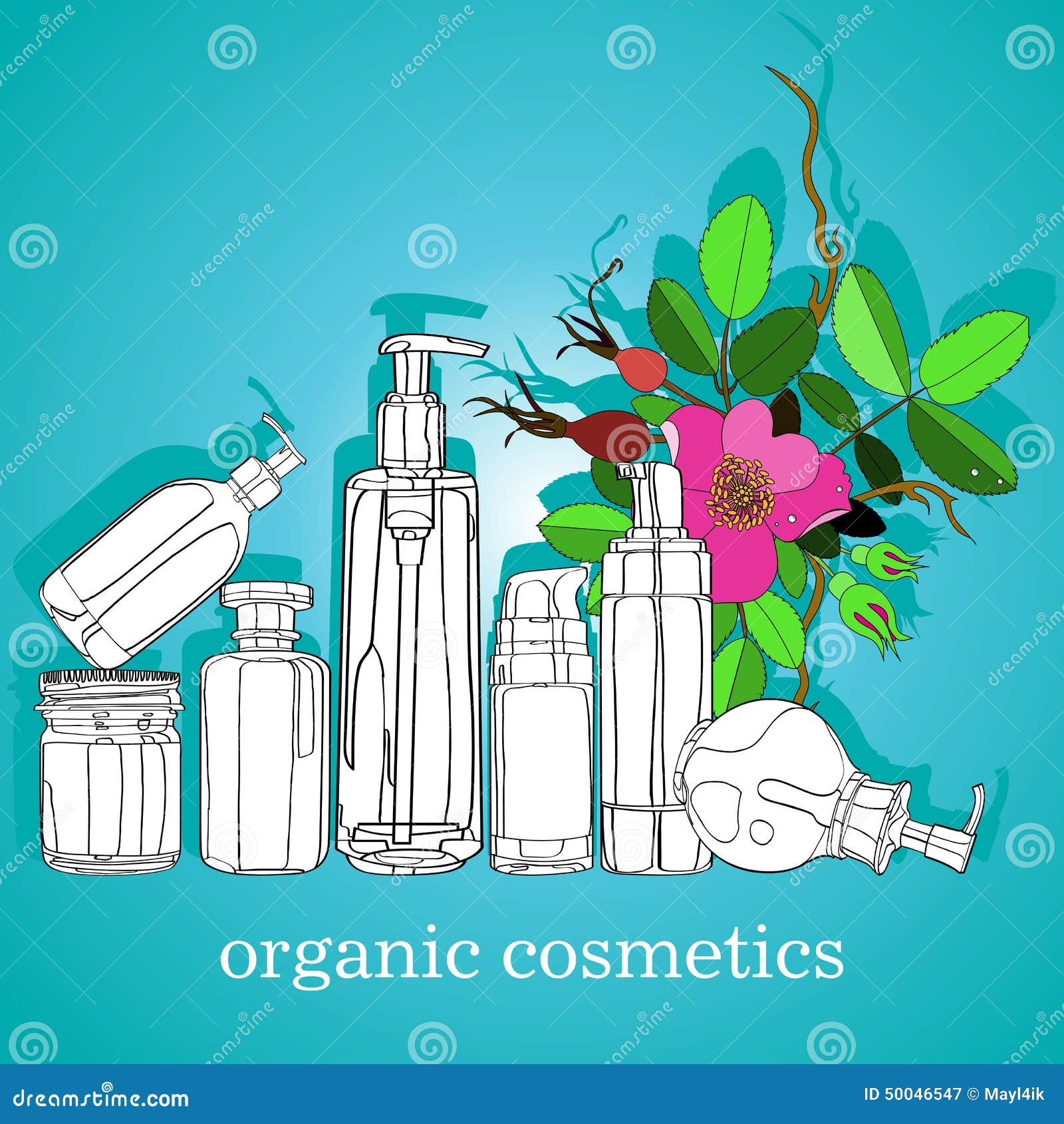 Organic cosmetics stock vector. Illustration of cosmetic - 50046547