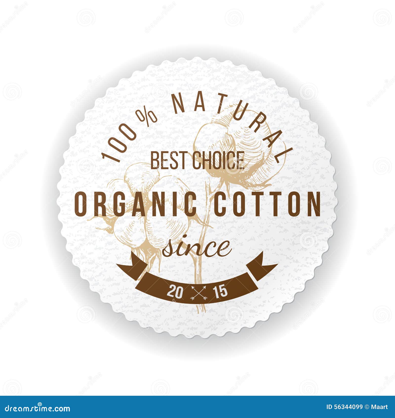 Organic cotton label stock vector. Illustration of natural - 56344099
