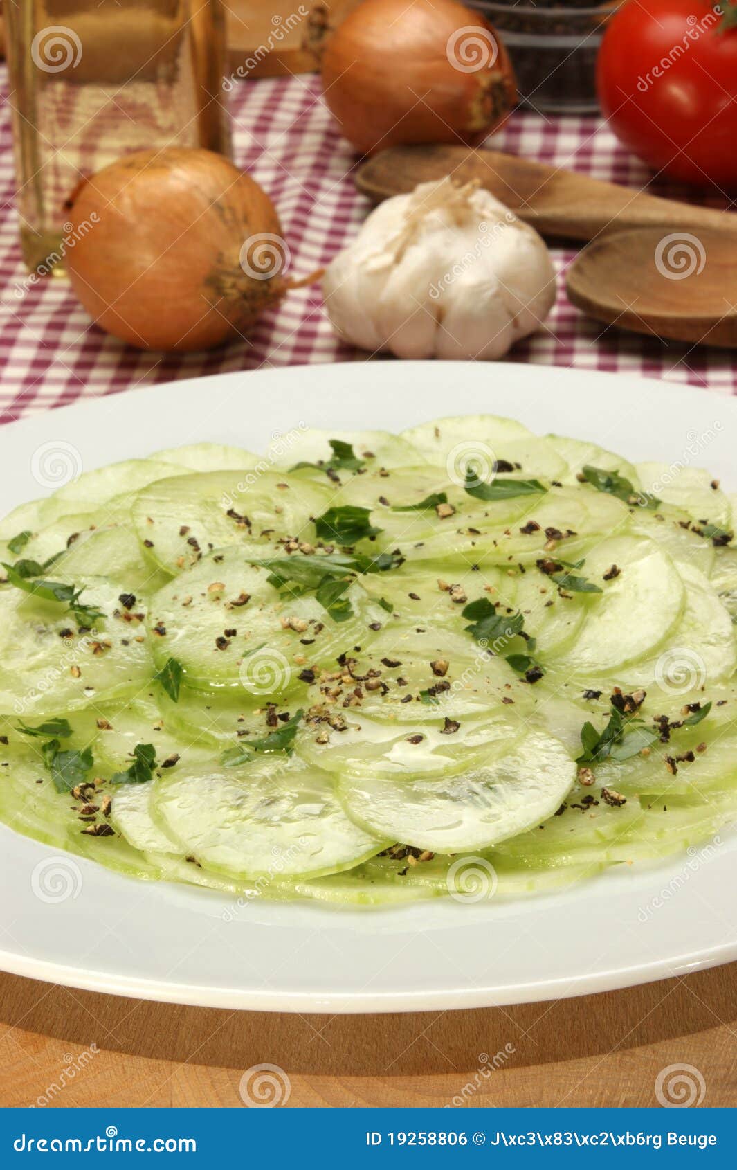 Organic Cucumber Salad on a Plate Stock Photo - Image of fresh ...