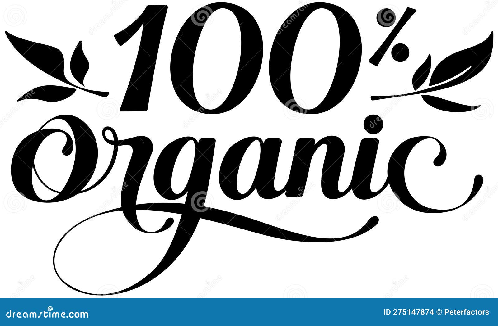 100 Organic - Custom Calligraphy Text Stock Vector - Illustration of ...