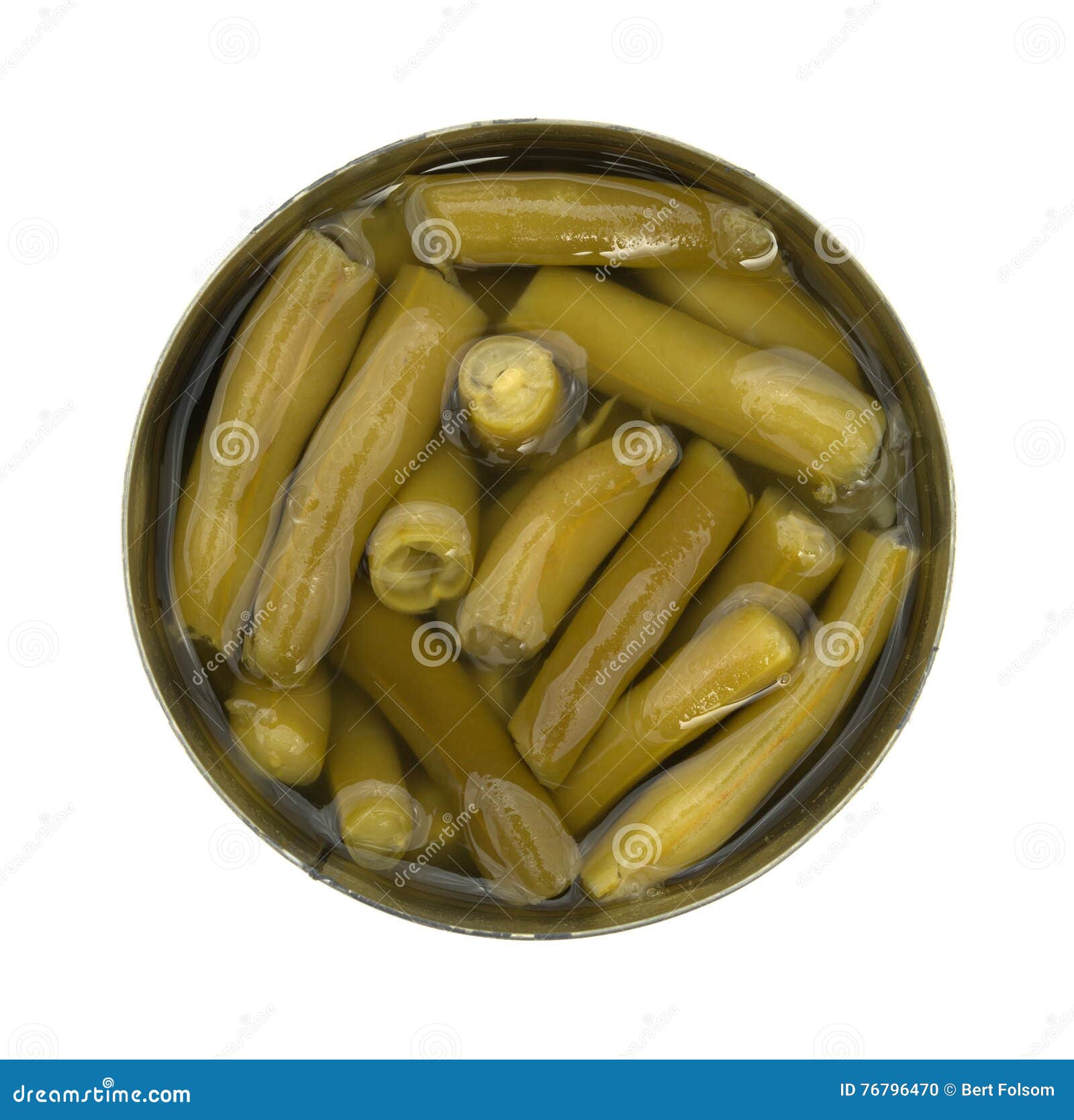 Organic Cut Green Beans in a Can Stock Photo - Image of background ...