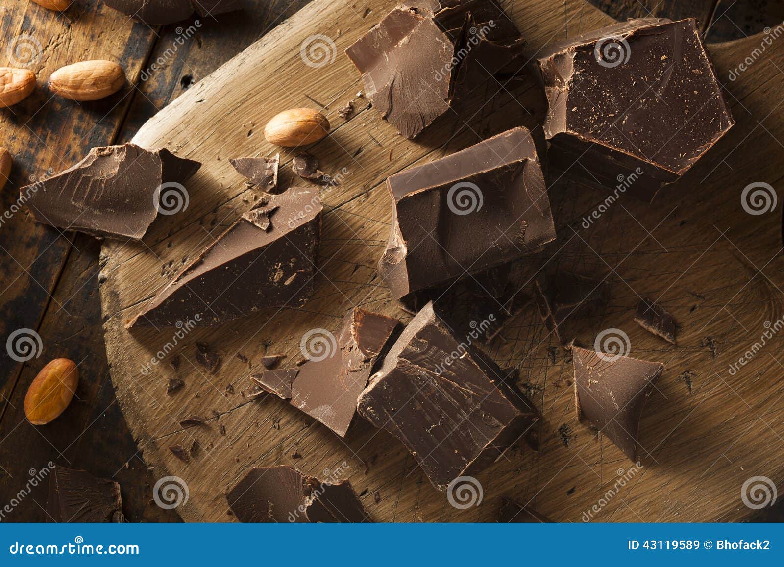 Organic Dark Chocolate Chunks Stock Image - Image of dark, snack: 43119589