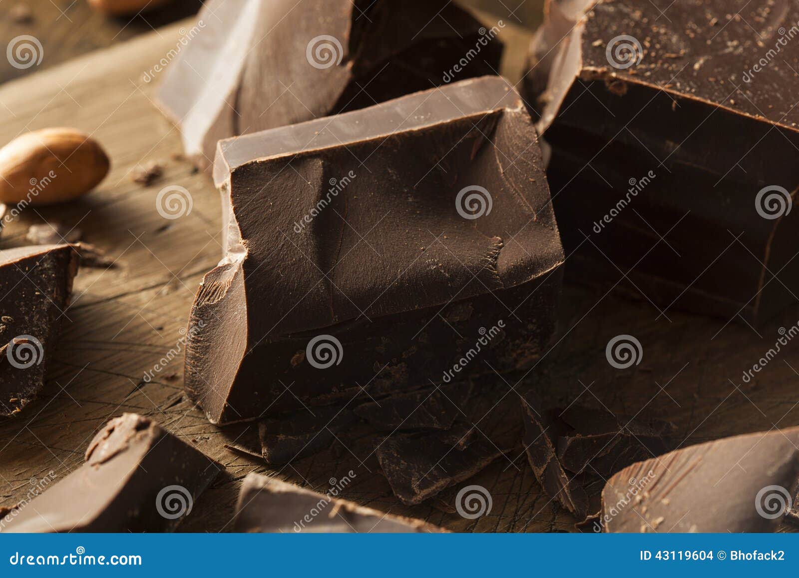 Organic Dark Chocolate Chunks Stock Photo - Image of bitter, chopped ...