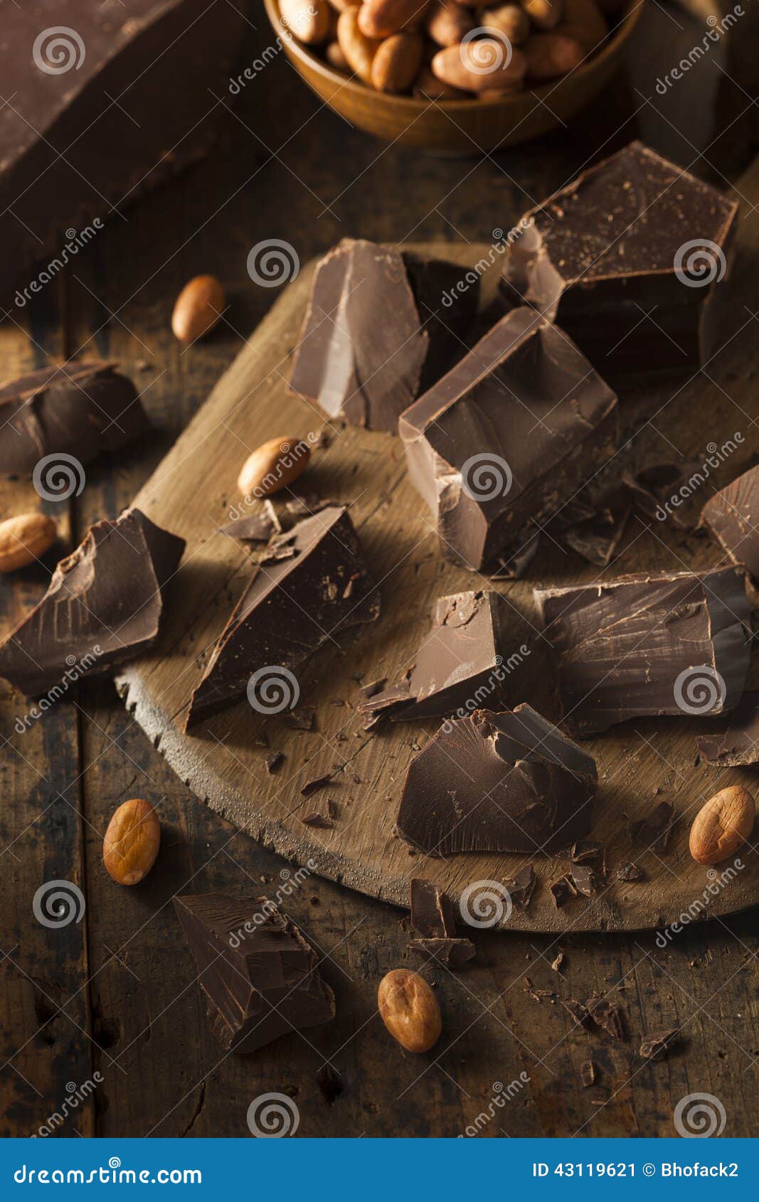 Organic Dark Chocolate Chunks Stock Image - Image of sugar, chunks ...