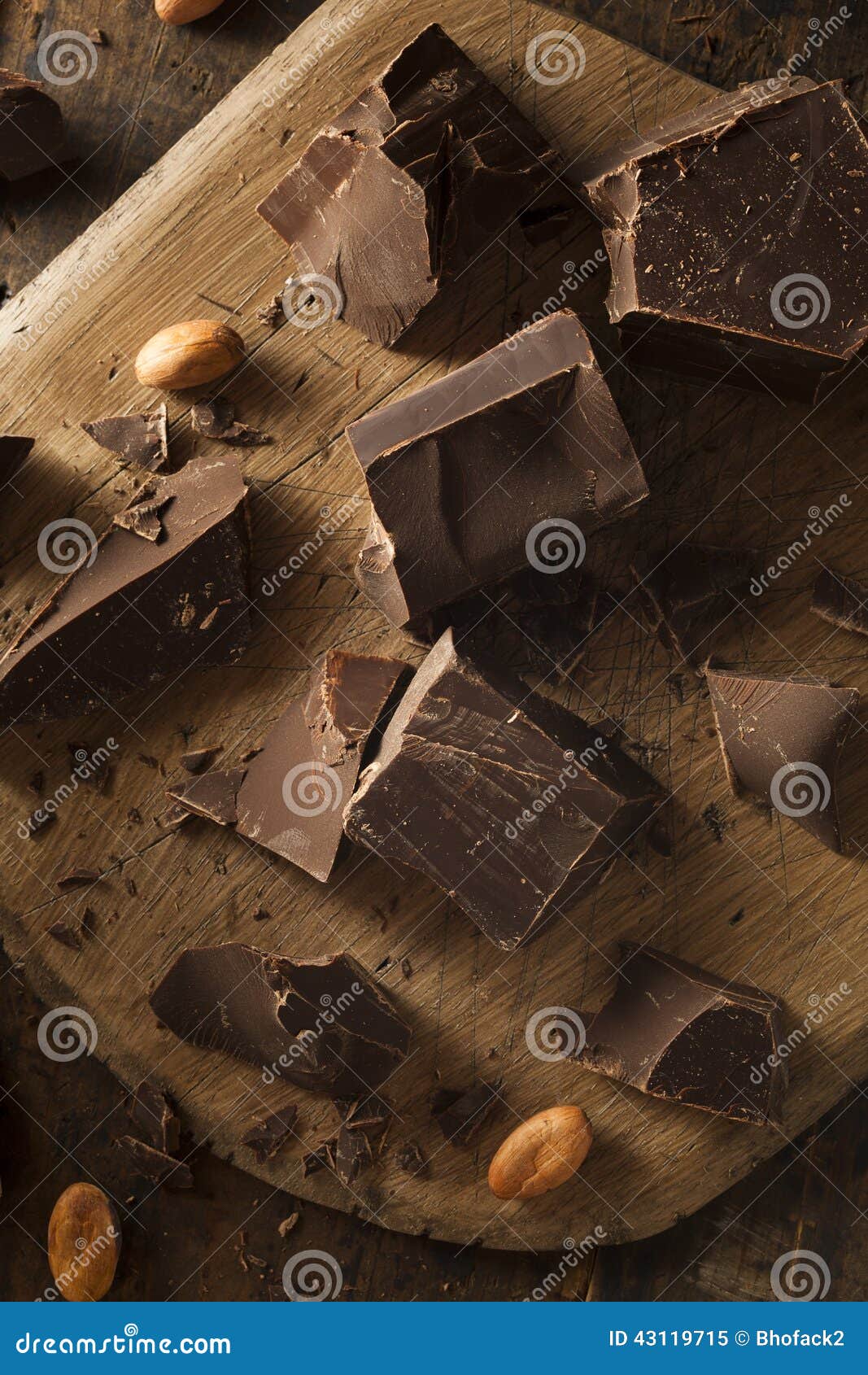 Organic Dark Chocolate Chunks Stock Image - Image of candy, delicious ...