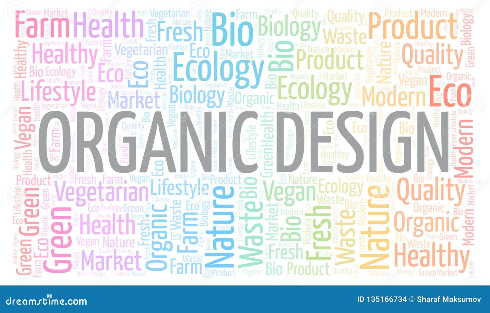 Organic Design word cloud stock illustration. Illustration of font ...
