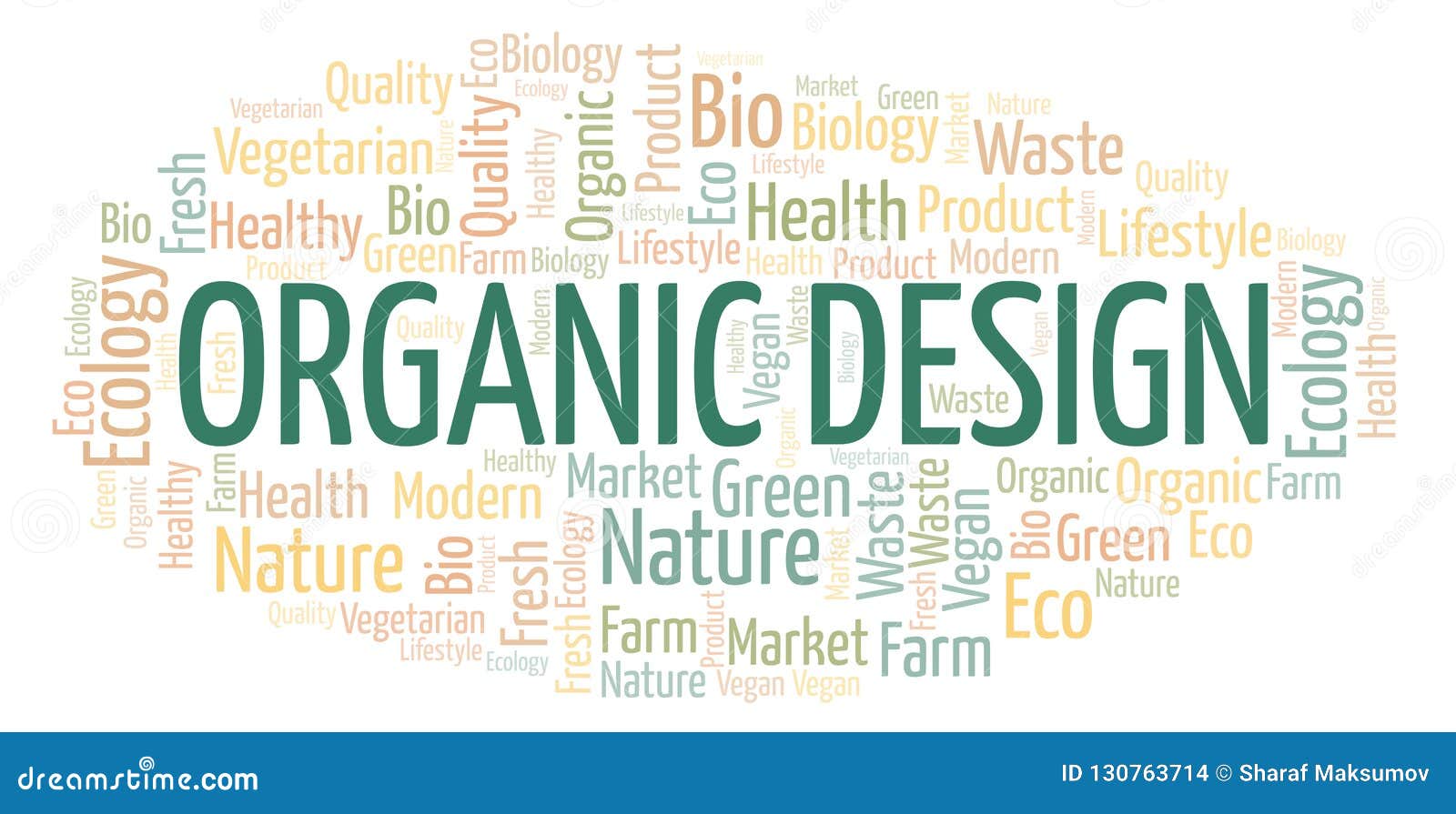 Organic Design word cloud. stock illustration. Illustration of colors ...