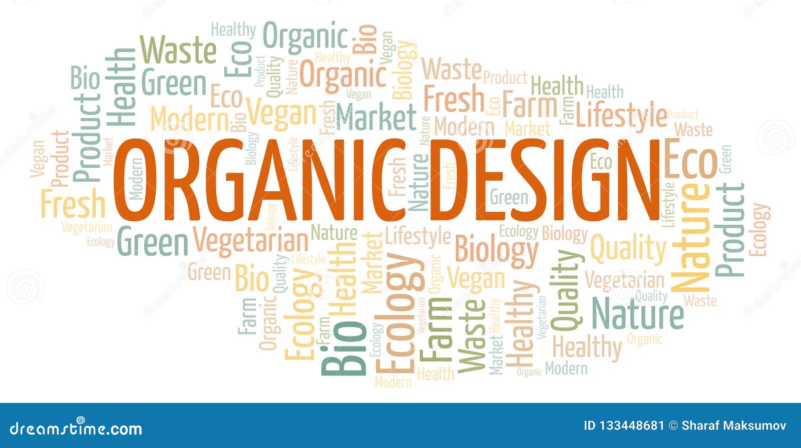 Organic Design word cloud stock illustration. Illustration of ecology ...