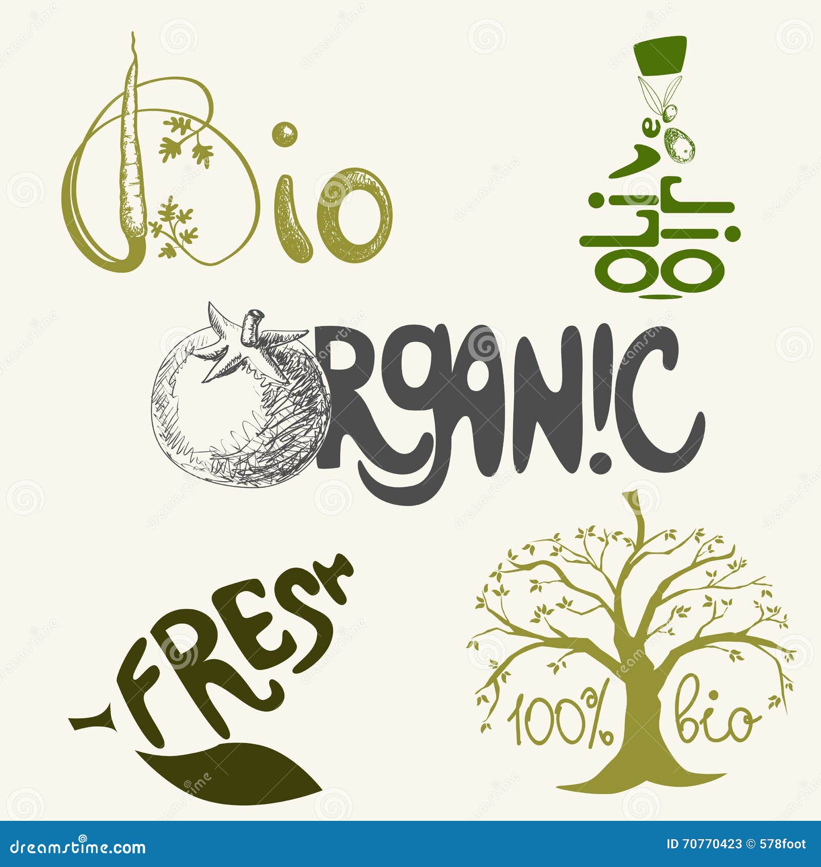 Organic doddle set stock vector. Illustration of doodle - 70770423
