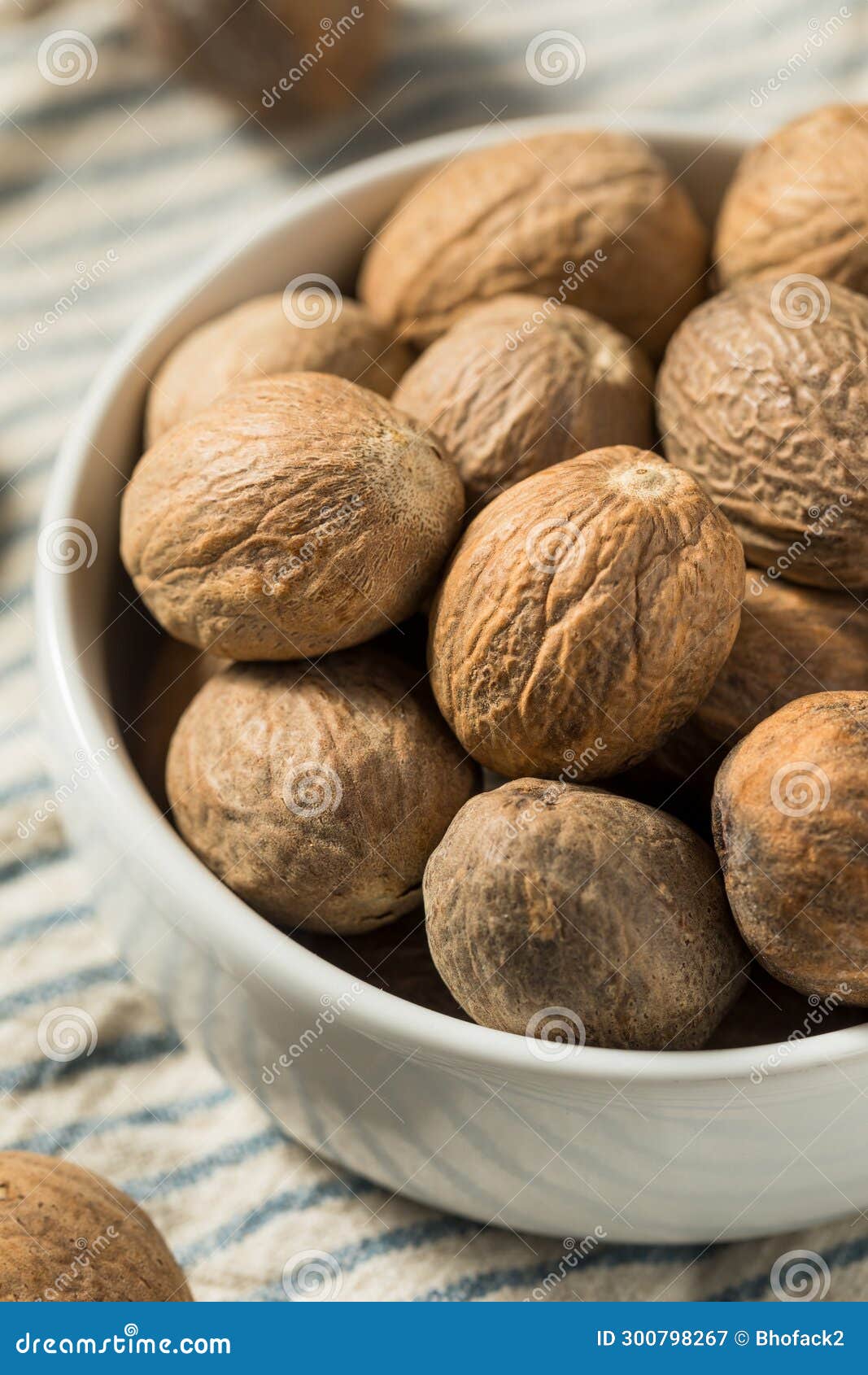 Organic Dry Whole Nutmeg stock image. Image of ground - 300798267