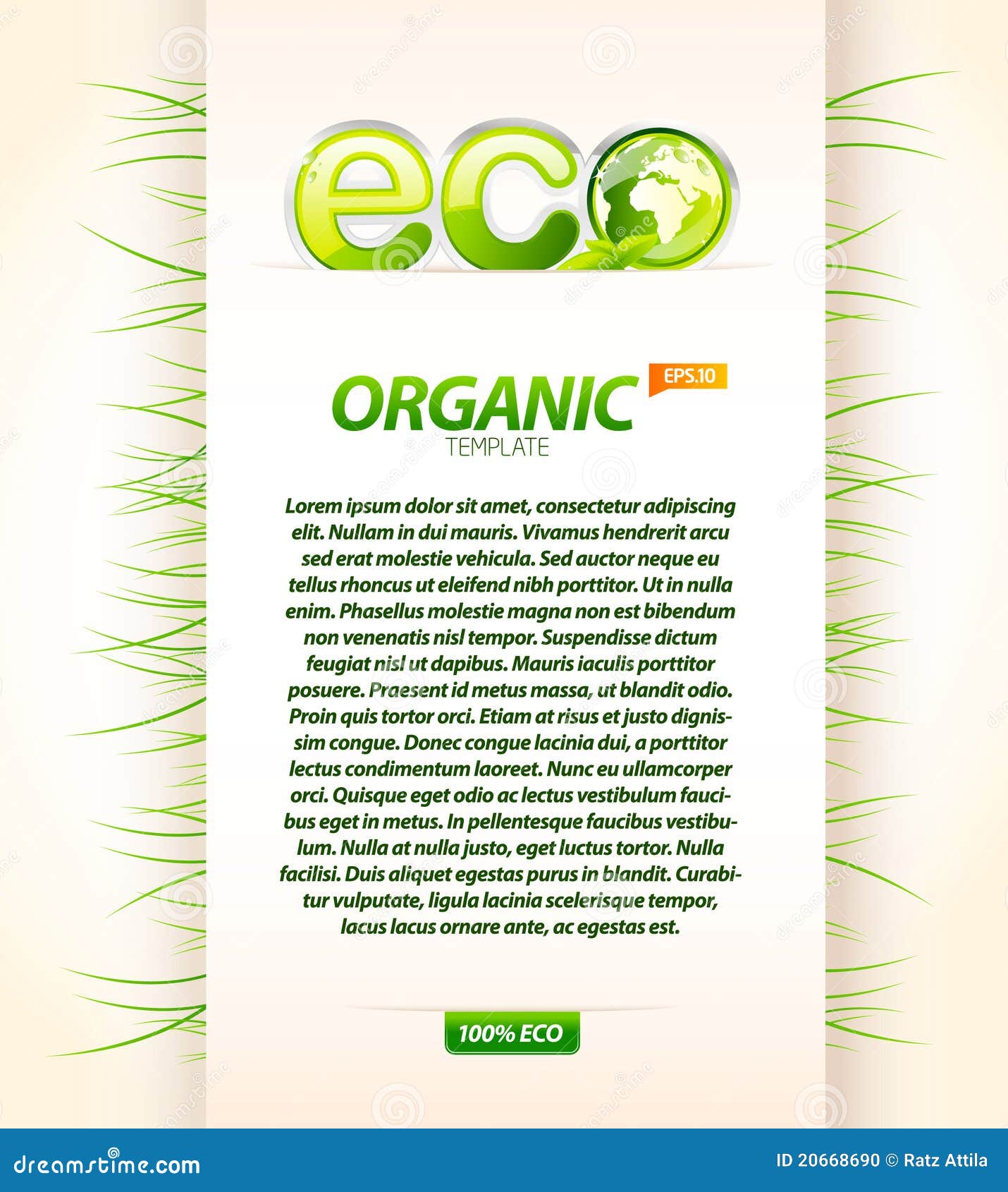 Organic eco template stock vector. Illustration of frame - 20668690
