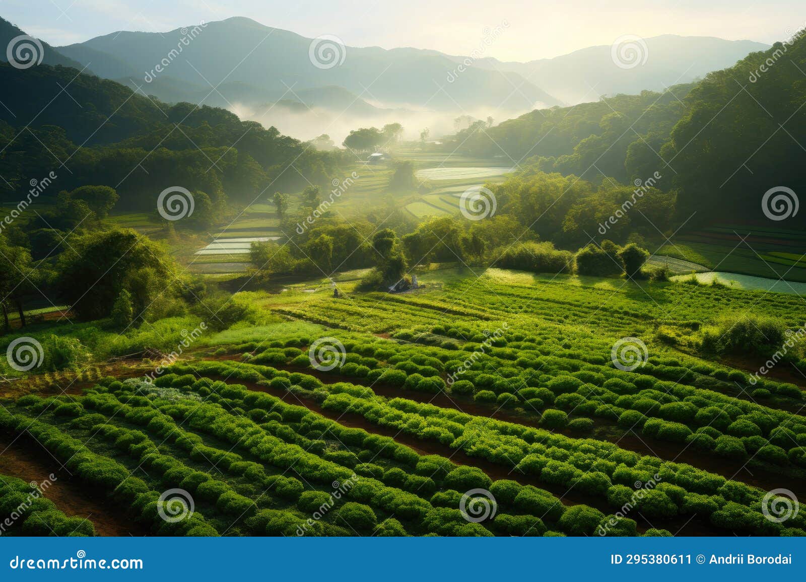 Organic Farm Field, a Model of Sustainability. Stock Illustration ...