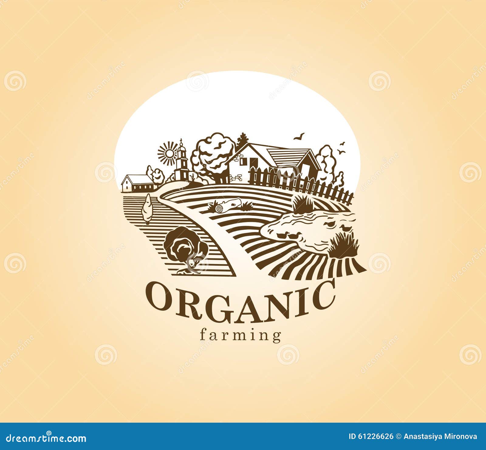 Organic Farming Design Element. Stock Vector - Illustration of grunge ...