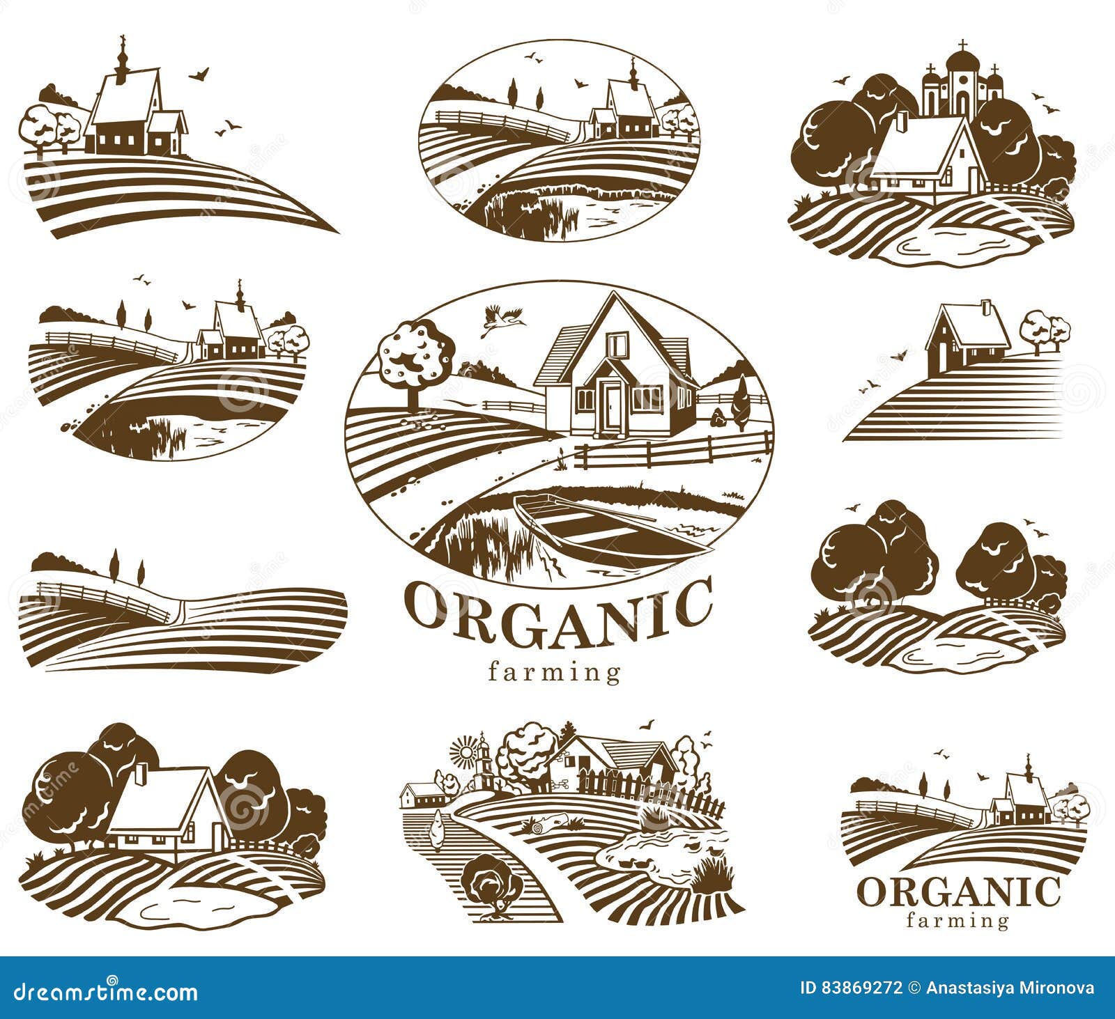 Organic Farming Design Elements. Stock Vector - Illustration of fresh ...