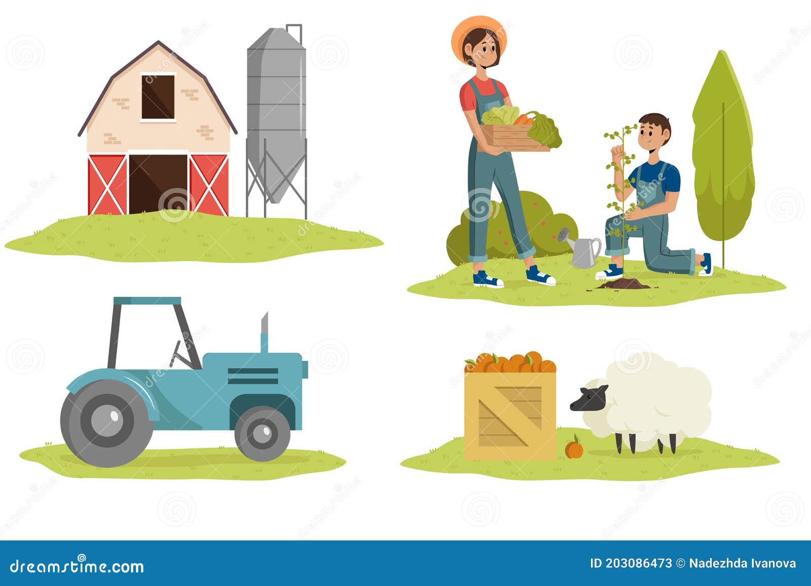 Organic Farming Design for Illustration Vector Illustration Stock ...