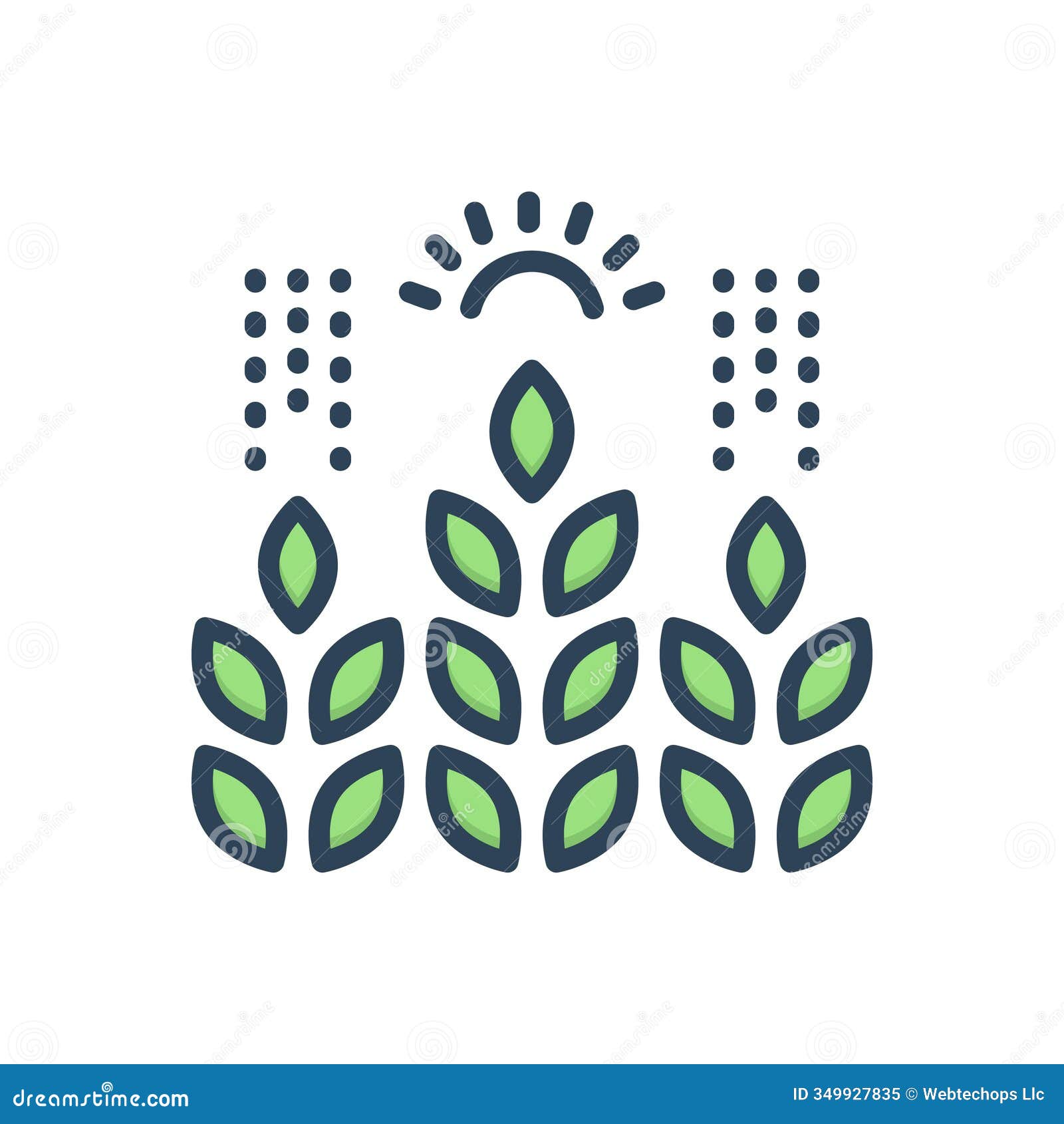 Color Illustration Icon for Organic Farming, Organic and Leaf Stock ...