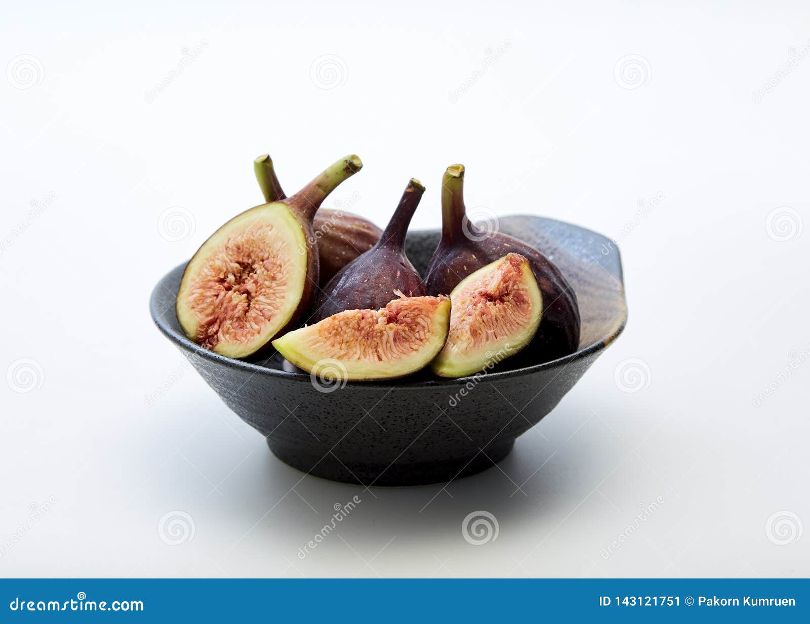 Organic Figs in a Bowl on White Table Stock Image - Image of ripe ...