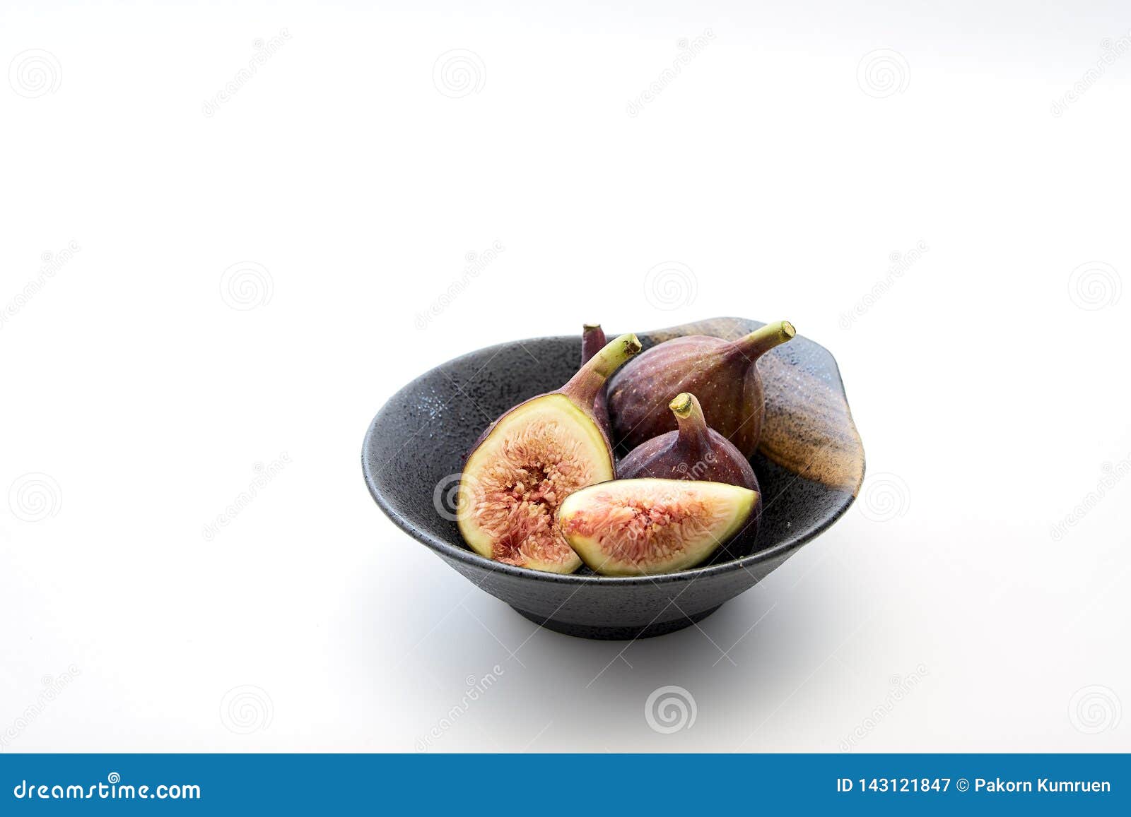Organic Figs in a Bowl on White Table Stock Image - Image of juicy ...
